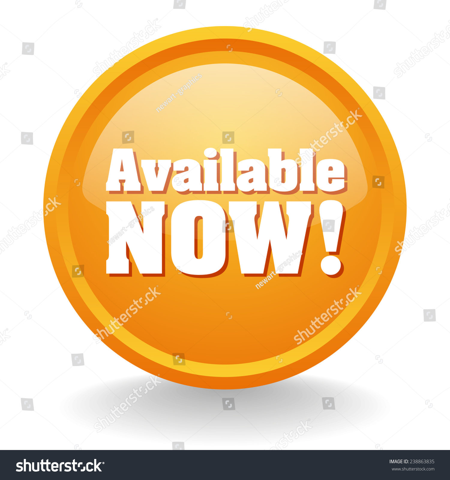 Yellow Round Available Now Button On Stock Vector (Royalty Free ...