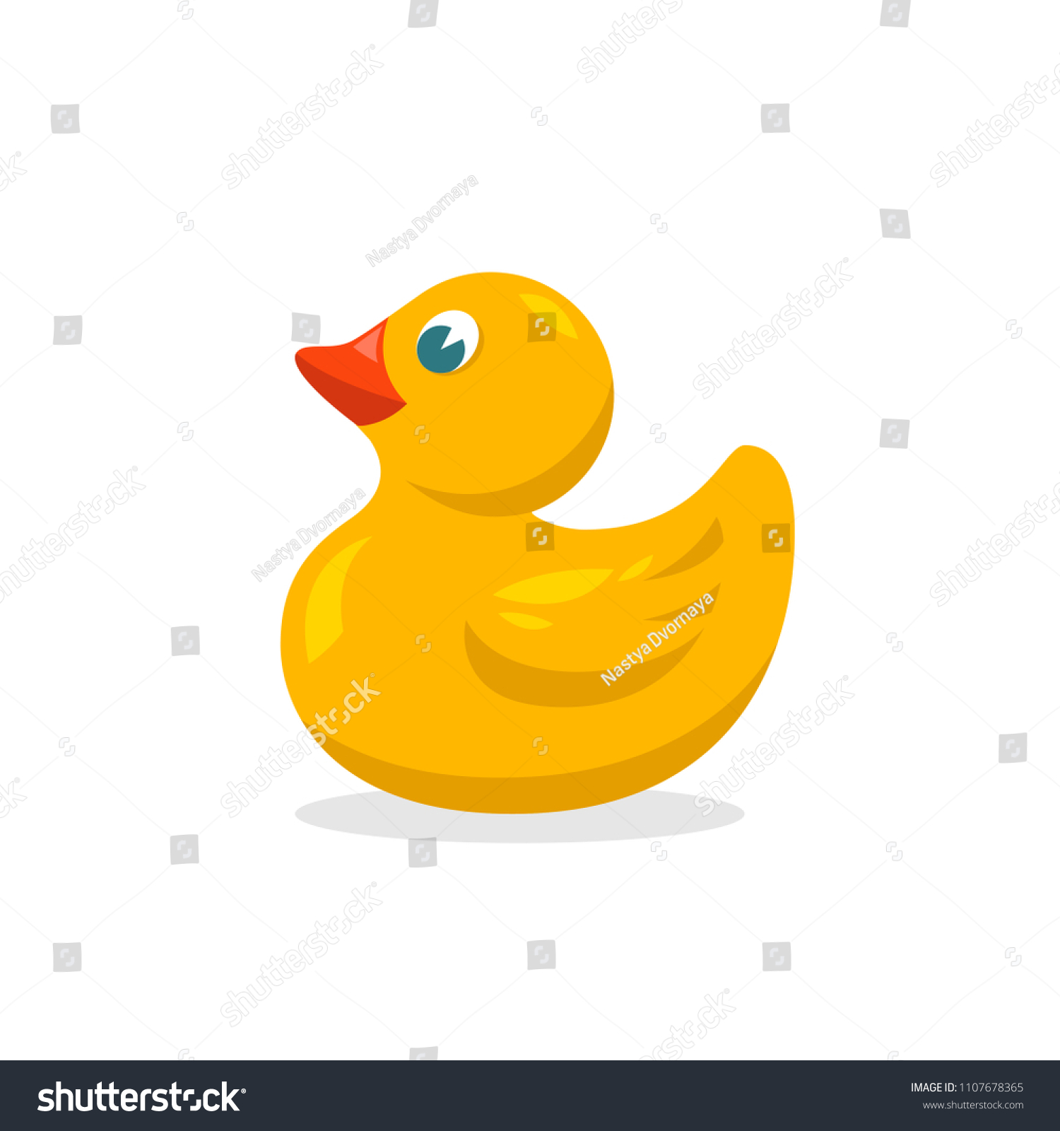 Yellow Rubber Duck Vector Illustration Stock Vector (Royalty Free ...