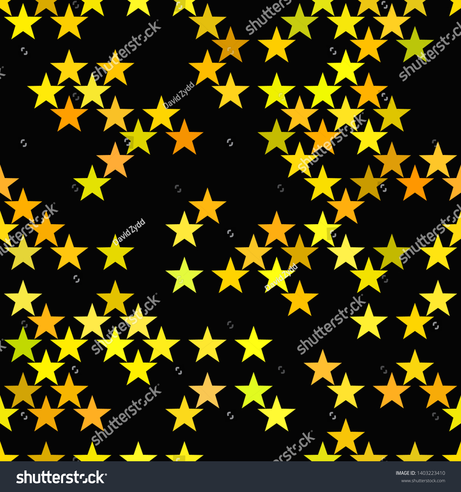 Yellow Seamless Pentagram Star Pattern Background Stock Vector (Royalty ...