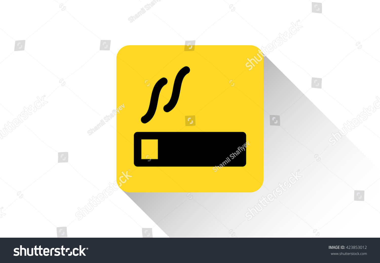 Yellow Smoking Icon Stock Vector (Royalty Free) 423853012 | Shutterstock