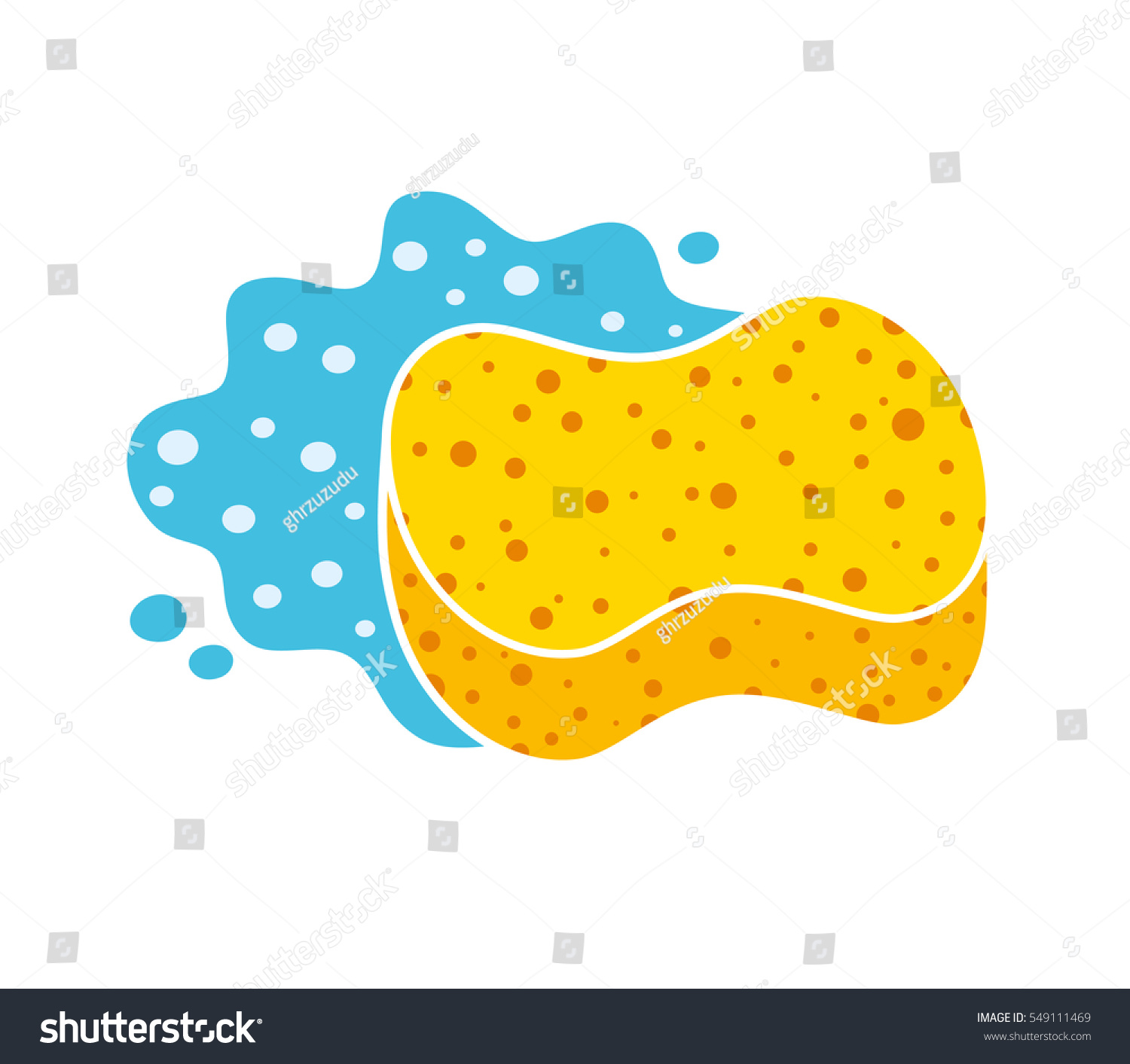 Yellow Sponge Vector Illustration Stock Vector (Royalty Free) 549111469
