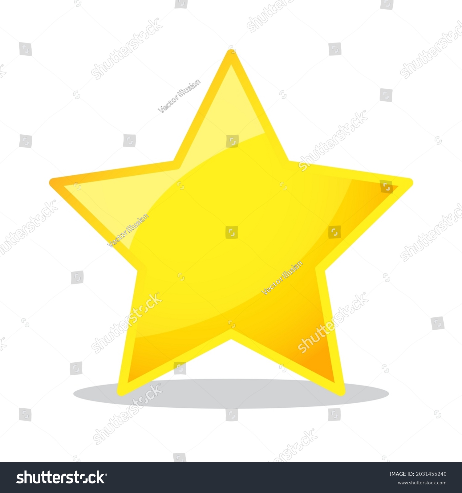 Yellow Star 2d Vector Logo Stock Vector (Royalty Free) 2031455240 ...