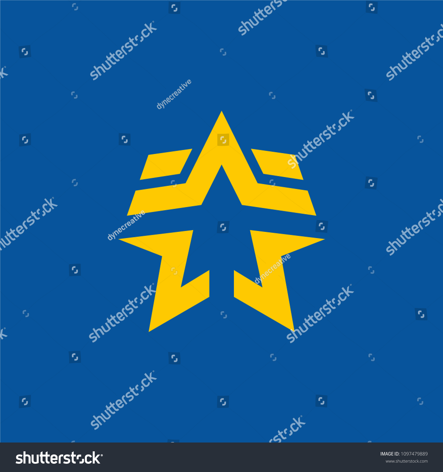 Yellow Star Logo Design Vector: vector de stock (libre de regalías ...