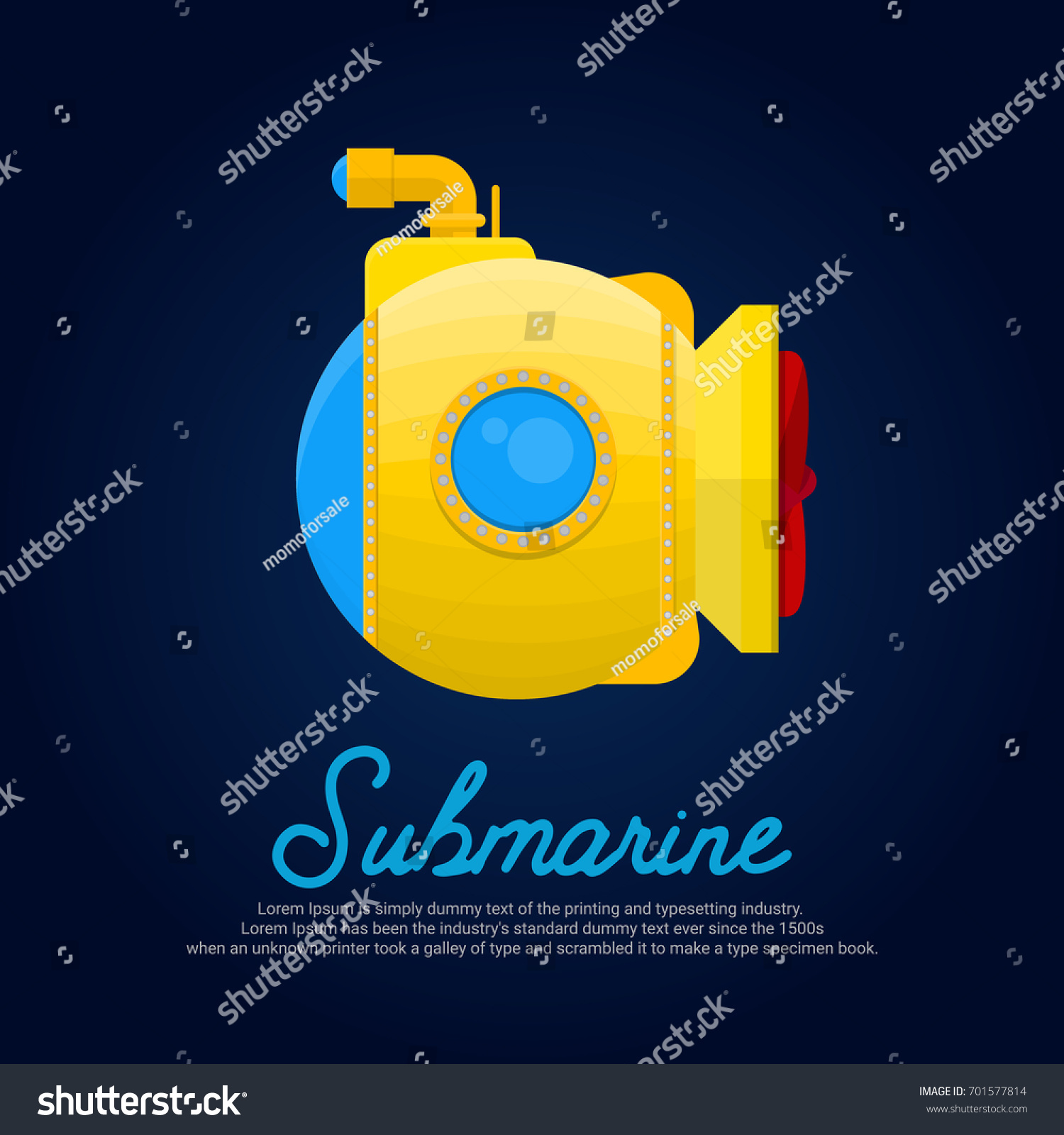 Yellow Submarine Vector Illustration Stock Vector (Royalty Free) 701577814