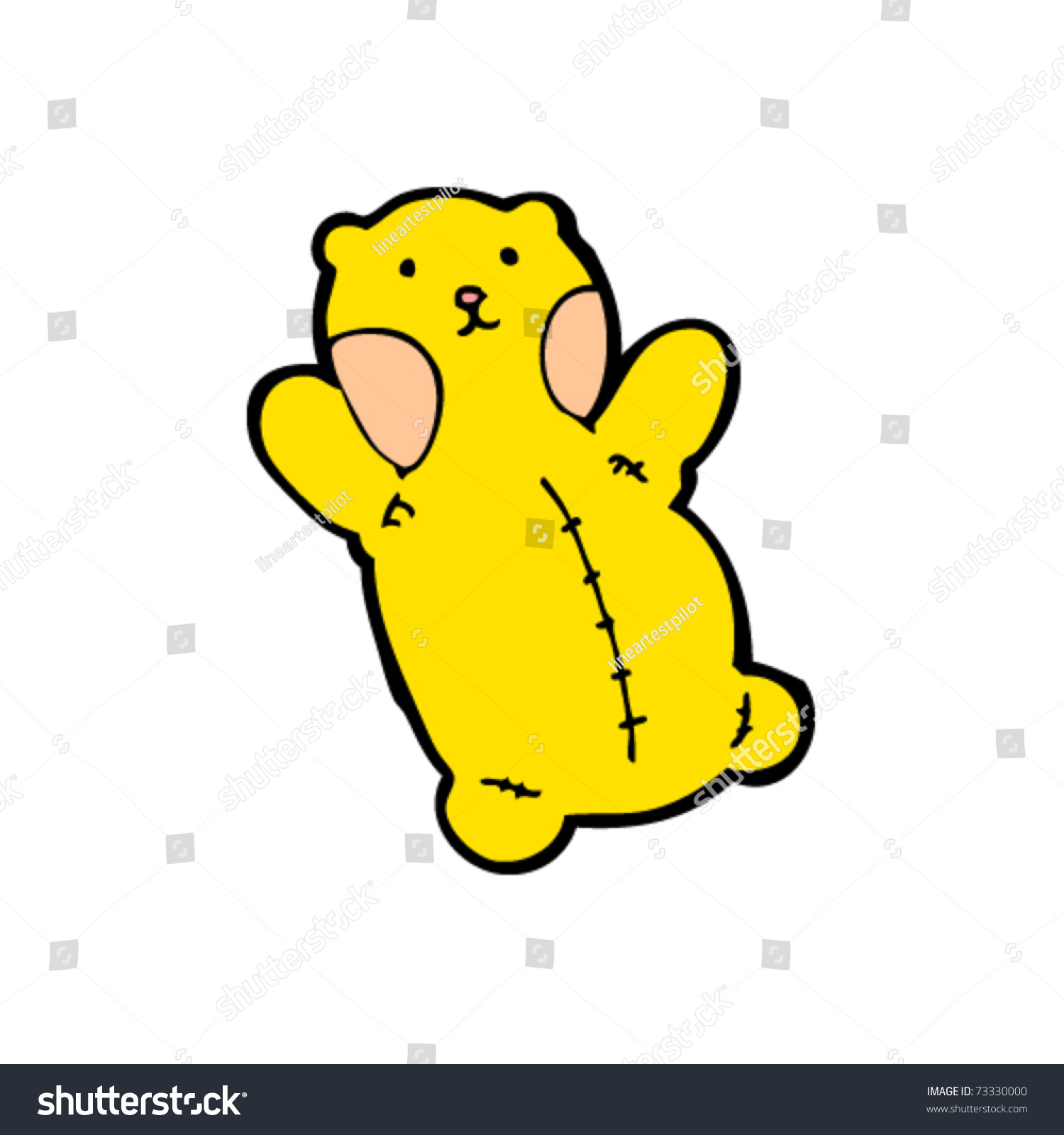Yellow Teddy Bear Cartoon Stock Vector (Royalty Free) 73330000 ...