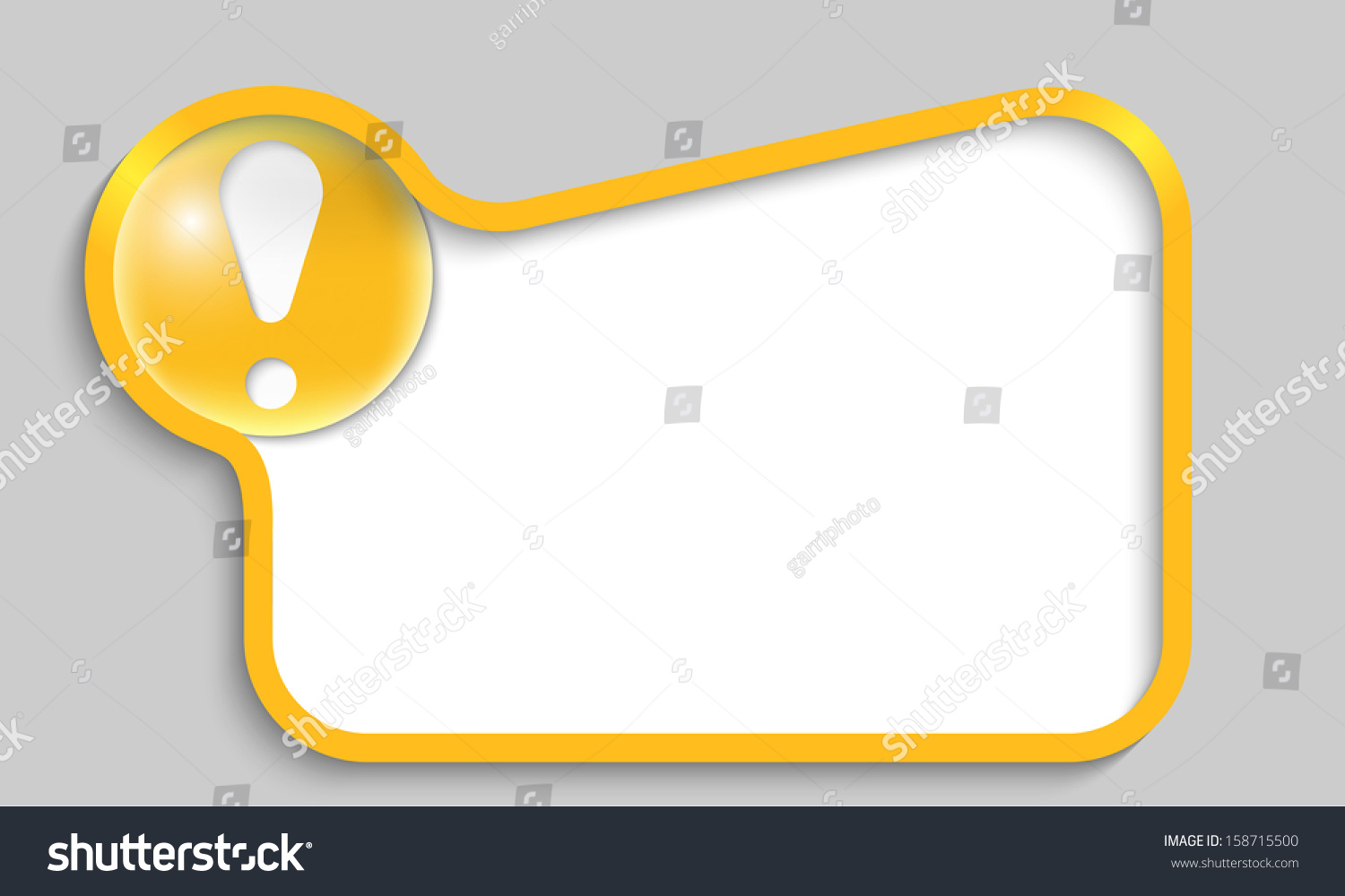 Yellow Text Box Exclamation Mark Stock Vector (Royalty Free) 158715500 ...