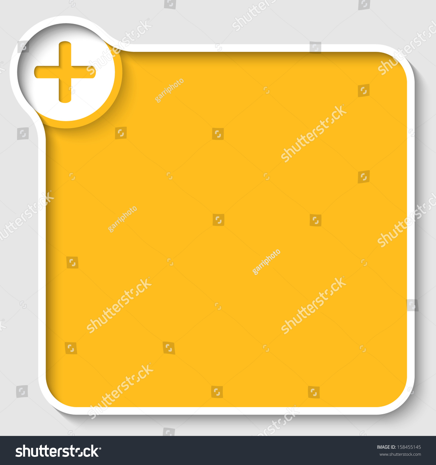 Yellow Text Frame Plus Sign Stock Vector (Royalty Free) 158455145 ...