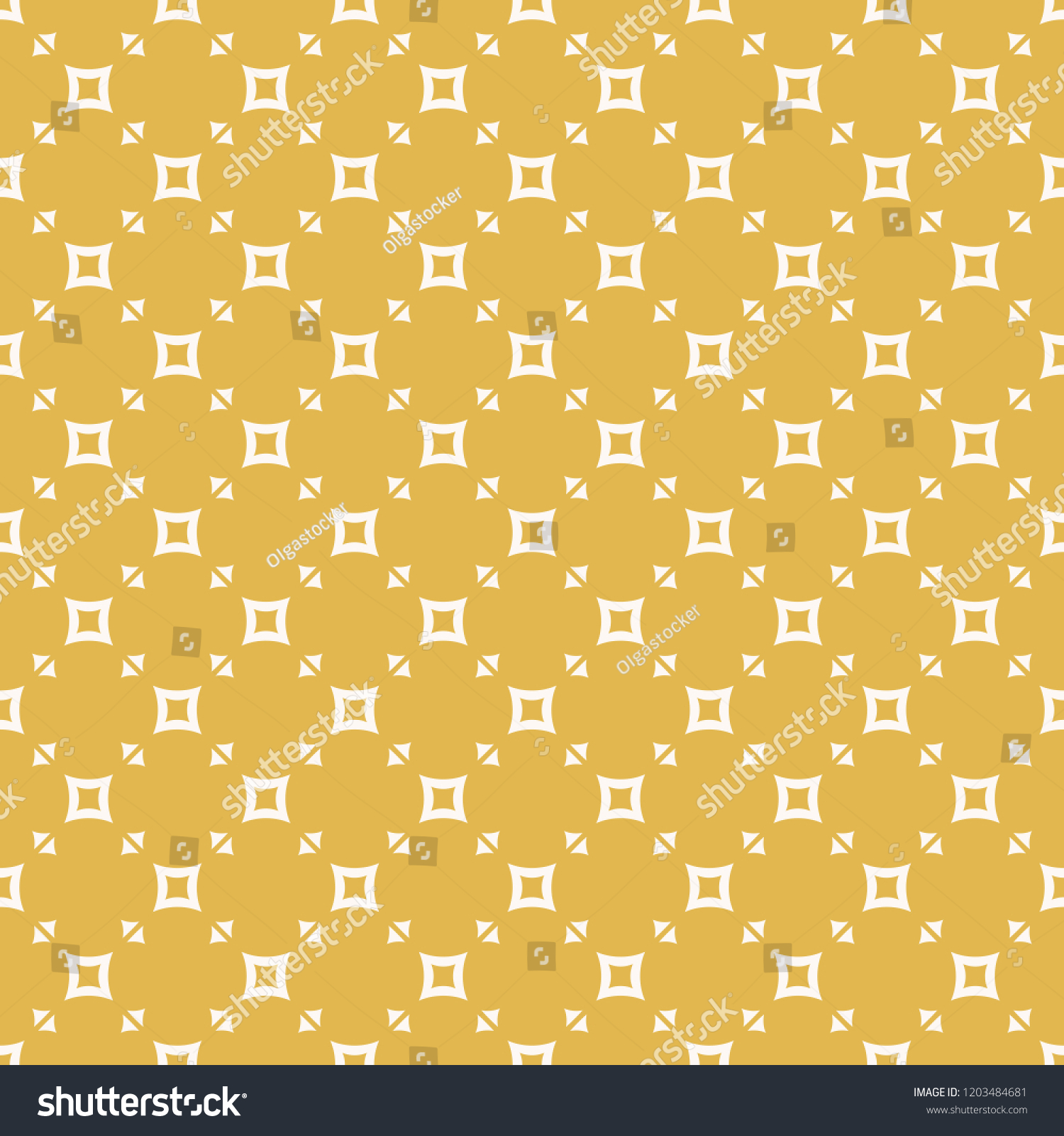 Yellow Vector Geometric Seamless Pattern Simple Stock Vector (Royalty ...