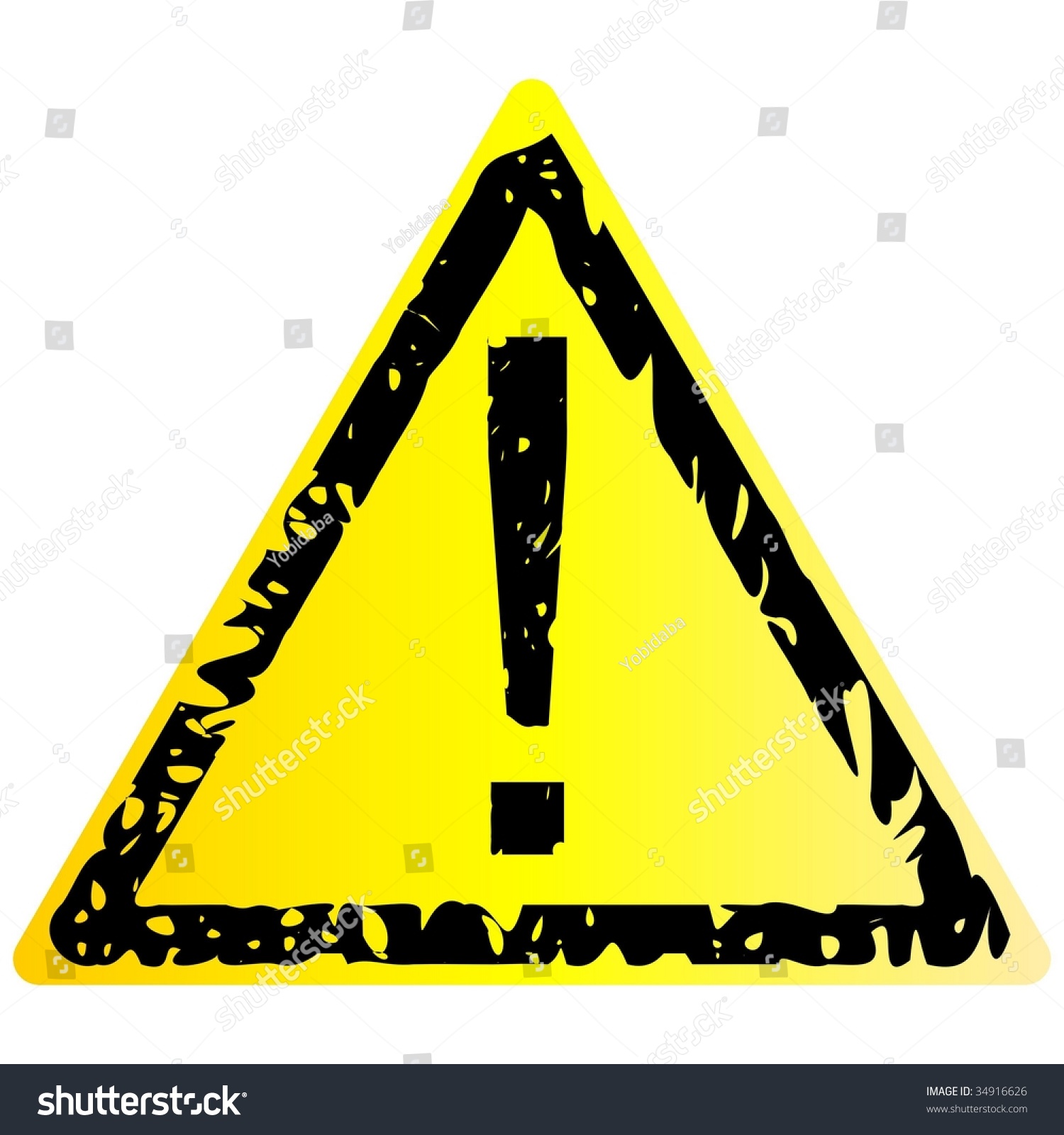Yellow Warning Sign Stock Vector (Royalty Free) 34916626 | Shutterstock