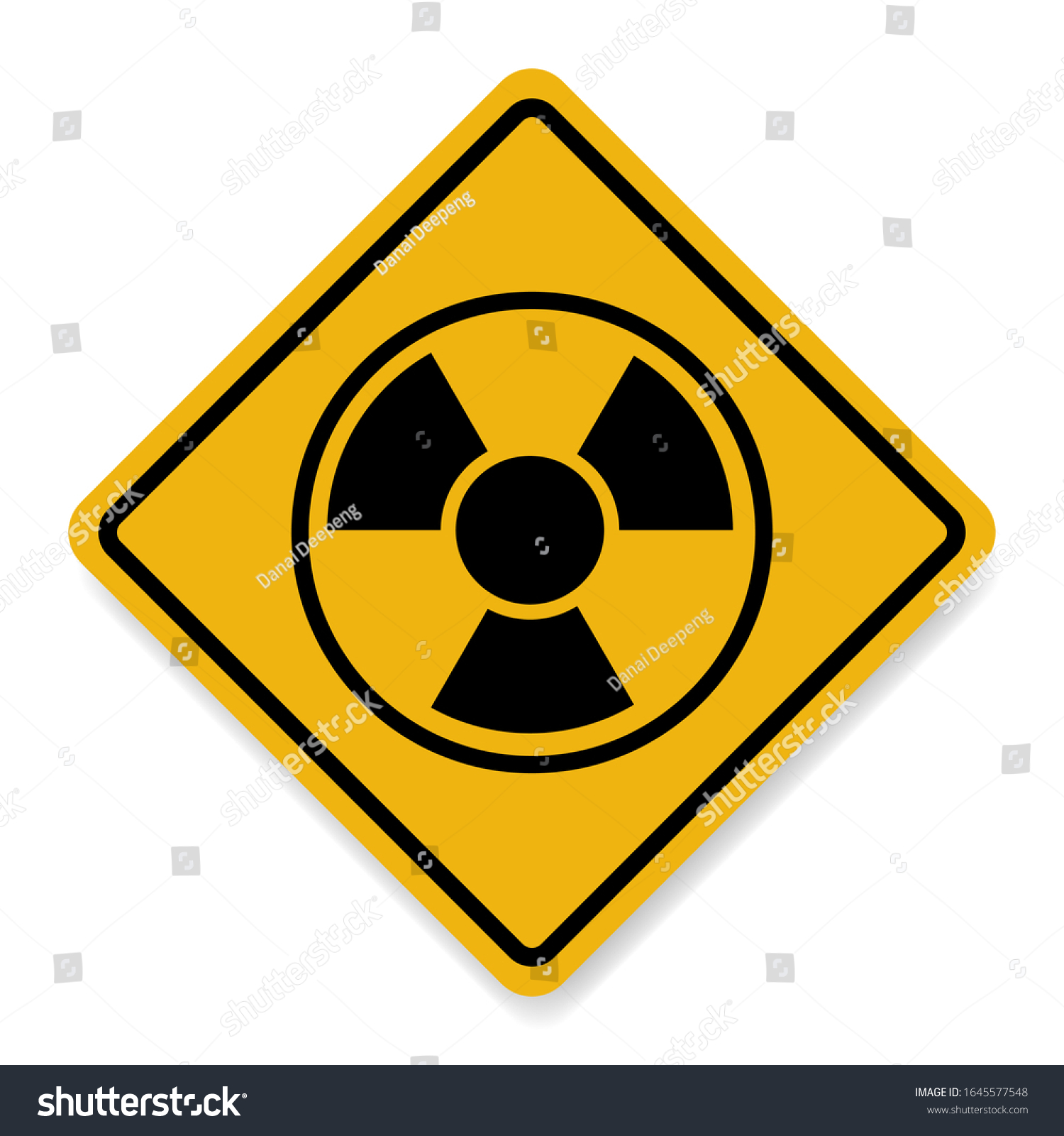Yellow Warning Sign Danger Vector Stock Vector (Royalty Free) 1645577548