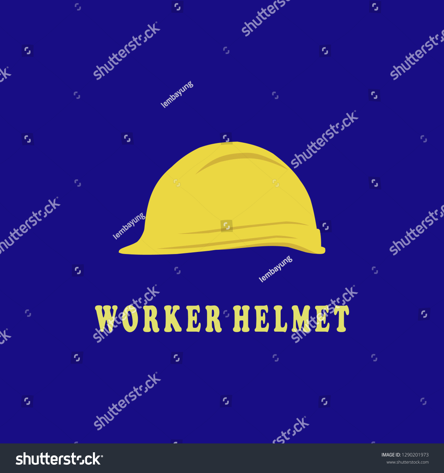 Yellow Worker Helmet Flat Vector Illustration Stock Vector (Royalty ...