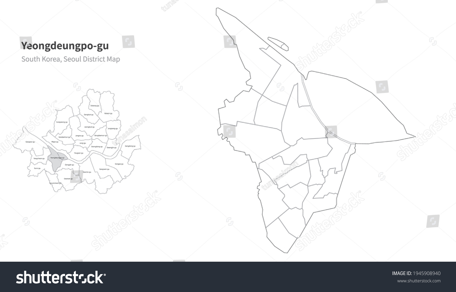 Stock vektor „Yeongdeungpogu Map Seoul District Map Vector“ (bez ...