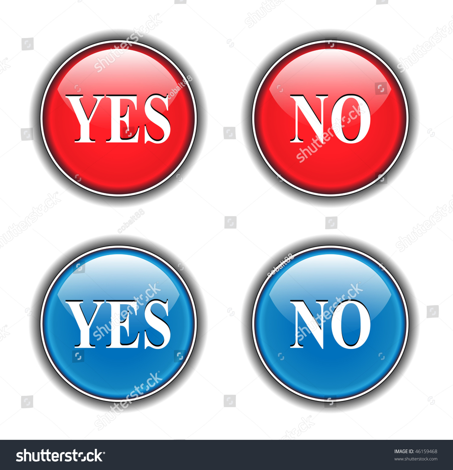 Sí y no iconos, vector de: vector de stock (libre de regalías) 46159468 ...