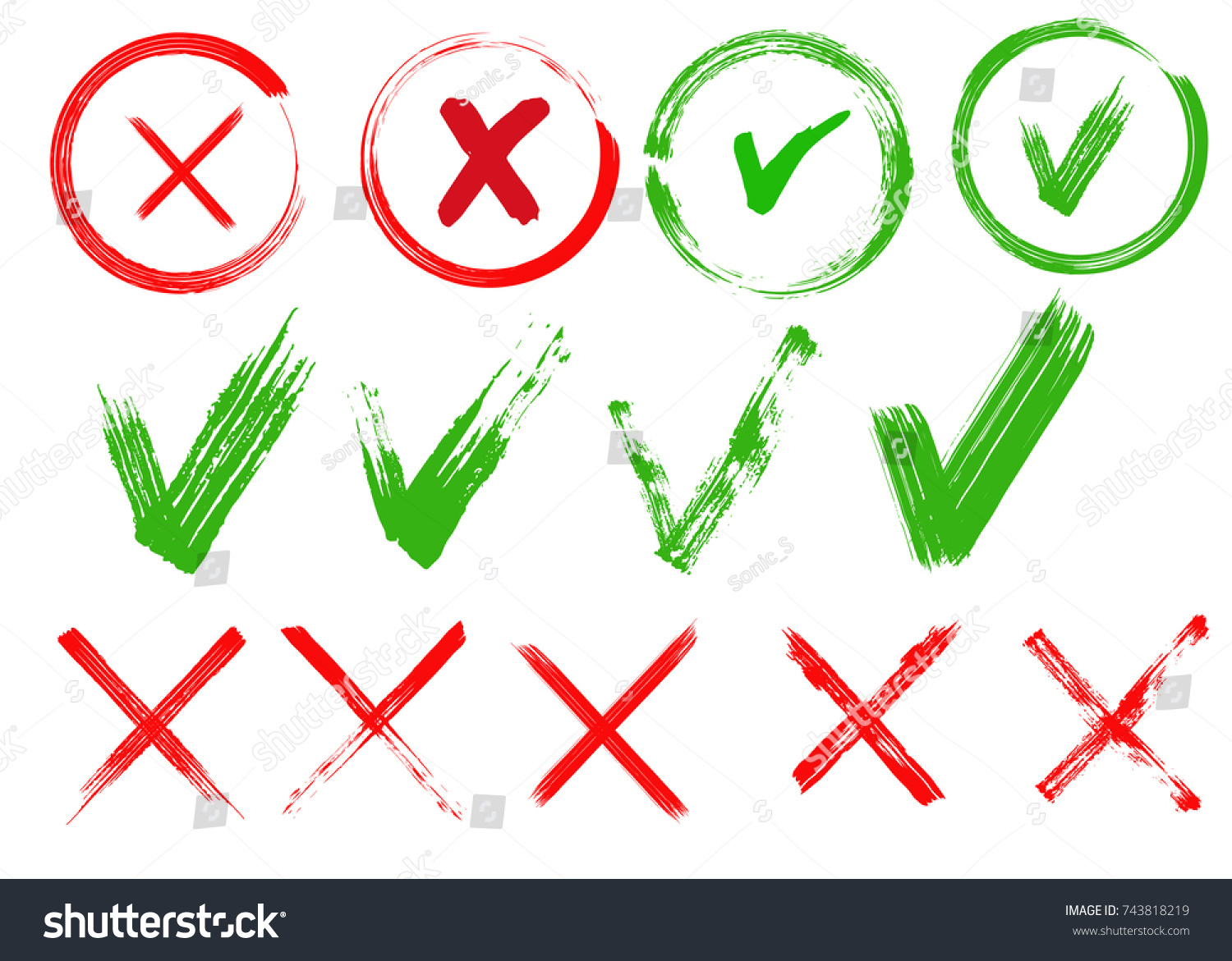 Marcas de verificación Sí y No: vector de stock (libre de regalías ...