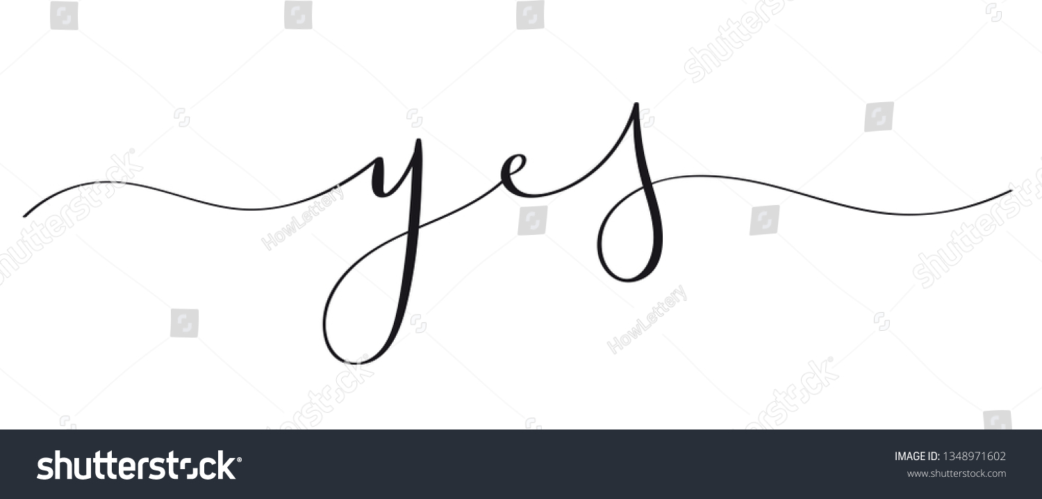 Yes Brush Calligraphy Banner Stock Vector (Royalty Free) 1348971602 ...