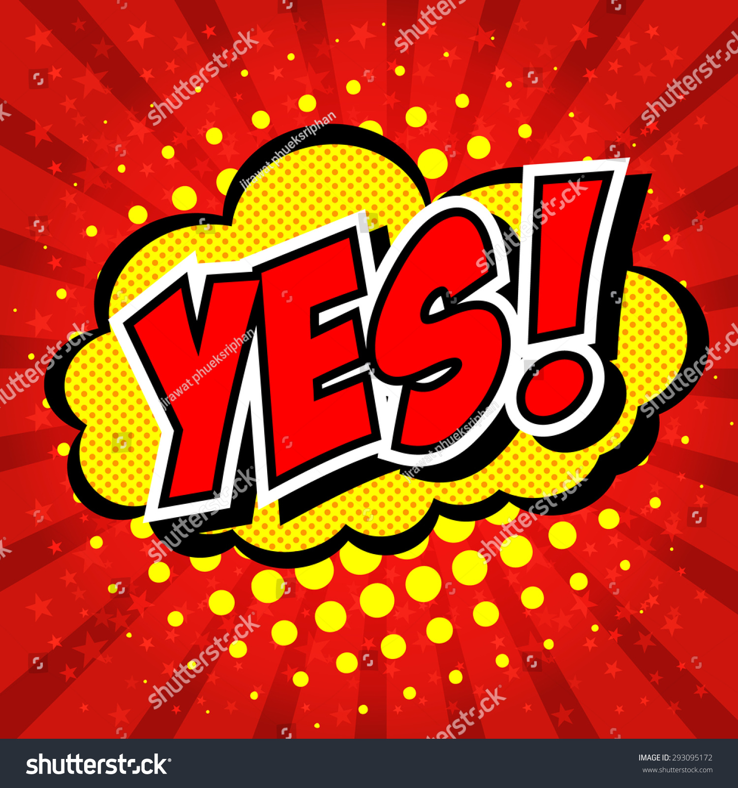 Yes! Comic Speech Bubble, Cartoon. Stock Vector Illustration 293095172 ...