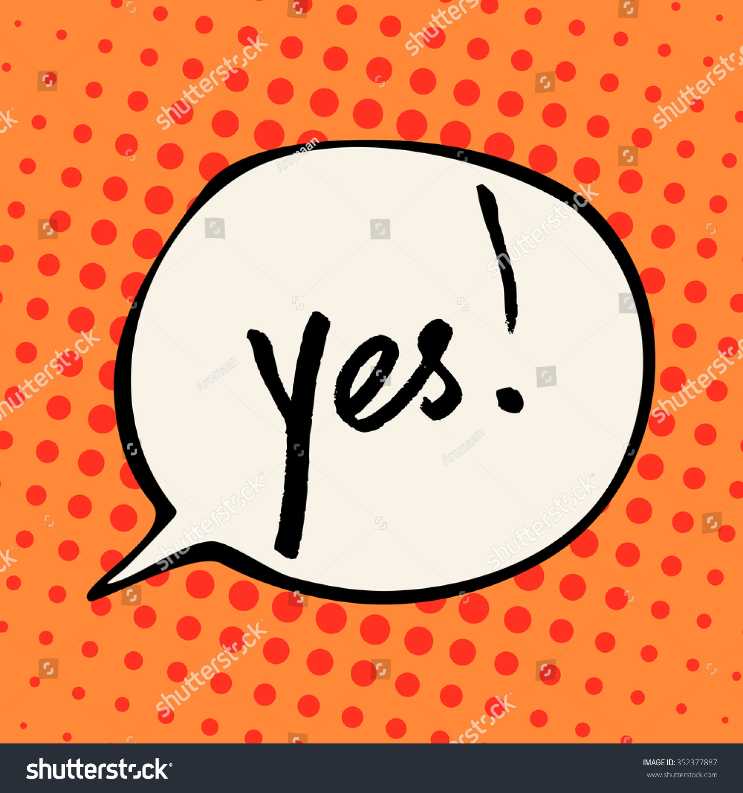 Yes Comic Speech Bubble Cartoon 10 Stock Vector (Royalty Free) 352377887