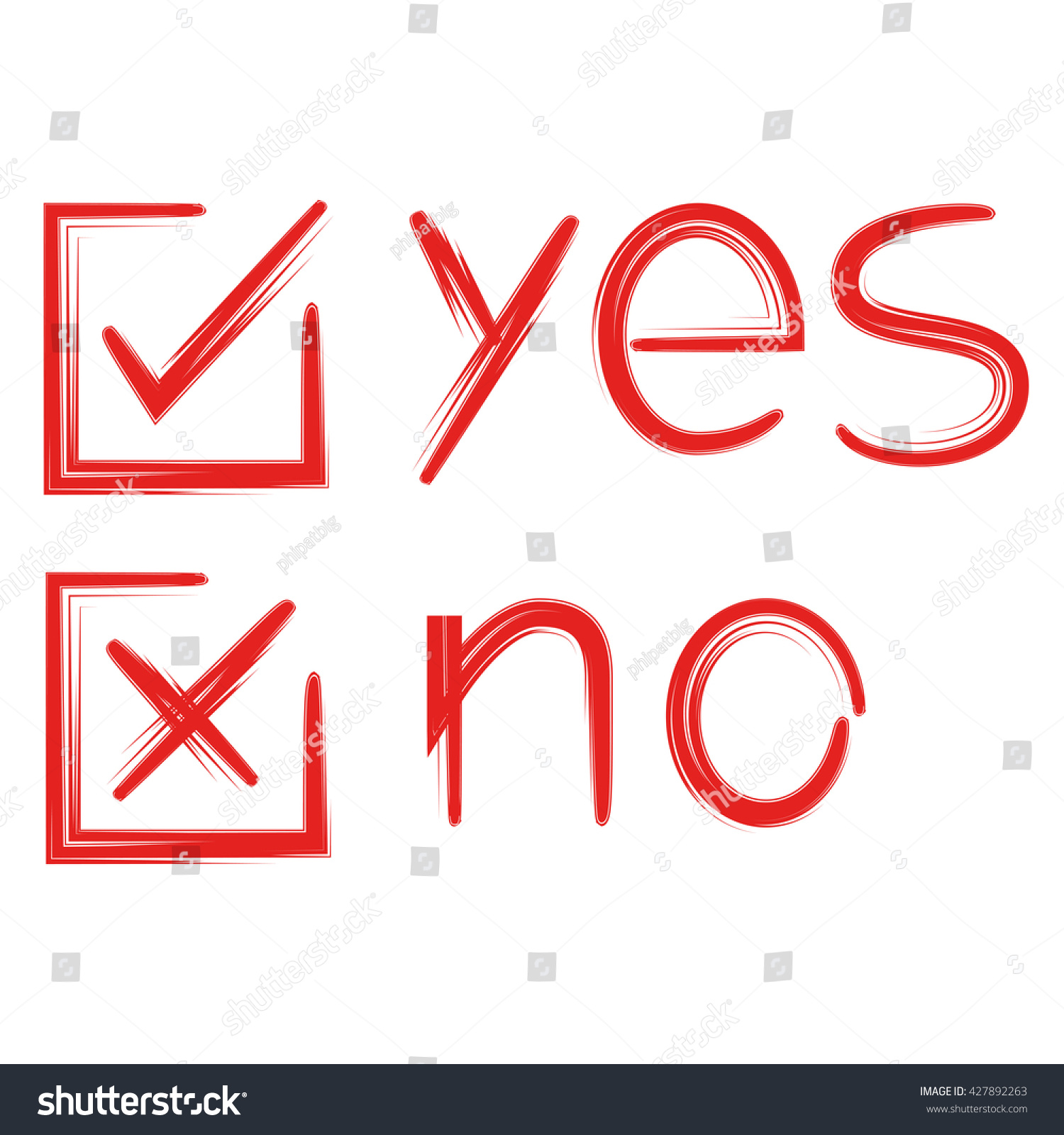 Yes No Tick Mark Stock Vector (Royalty Free) 427892263