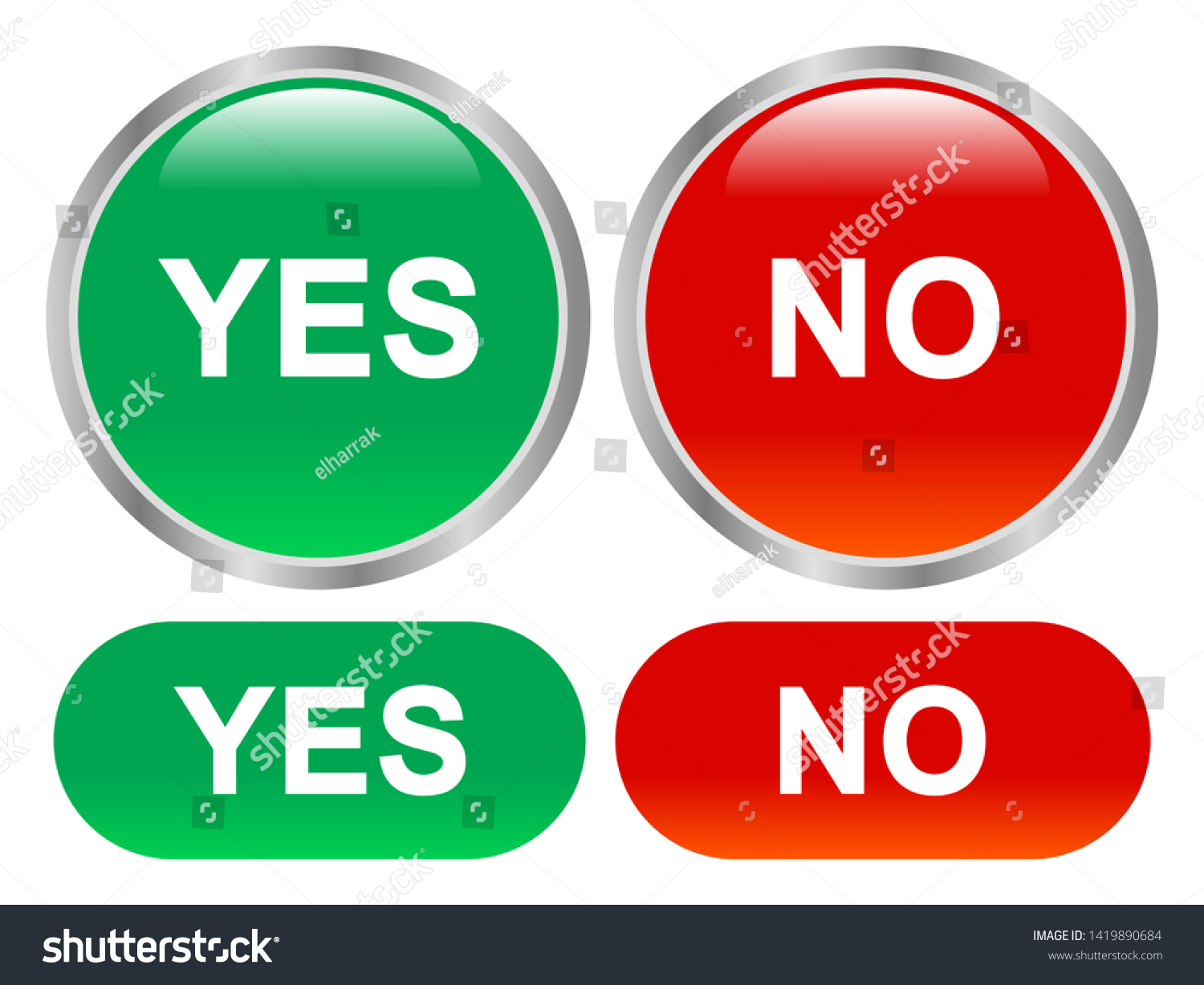 Yes No Buttons Web Illustration Vector Stock Vector (Royalty Free ...