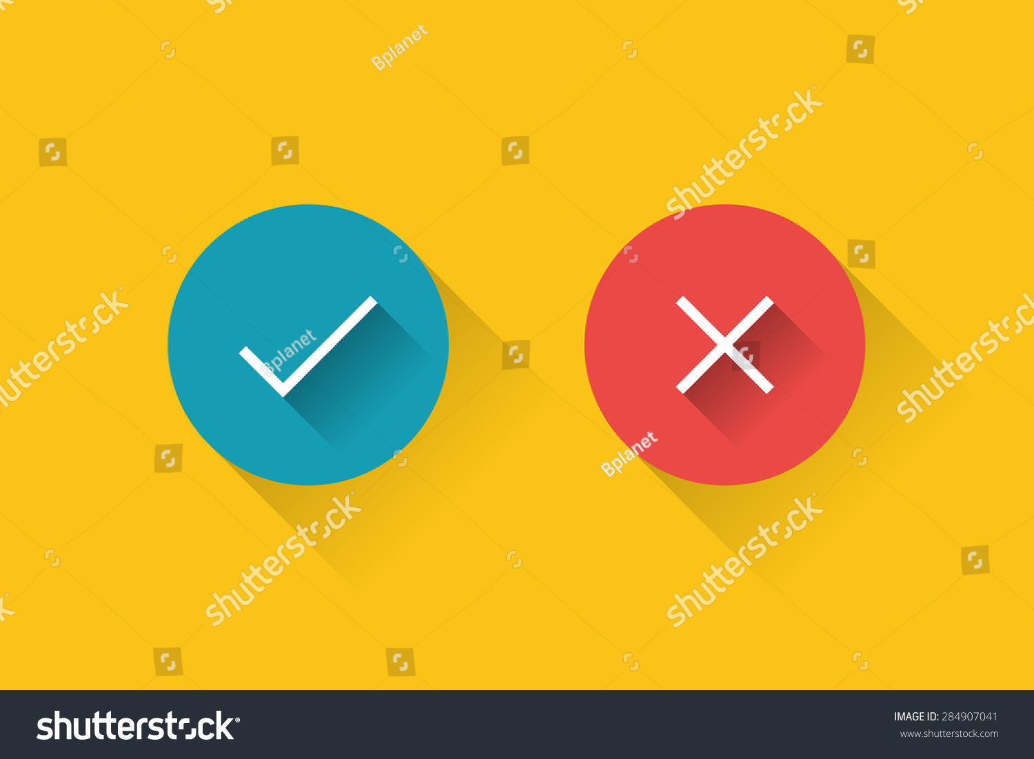Yes No Circle Icons Stock Vector (Royalty Free) 284907041
