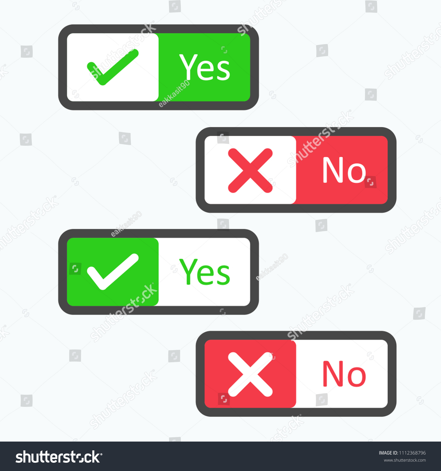 Yes No Icons Vector Stock Vector (Royalty Free) 1112368796