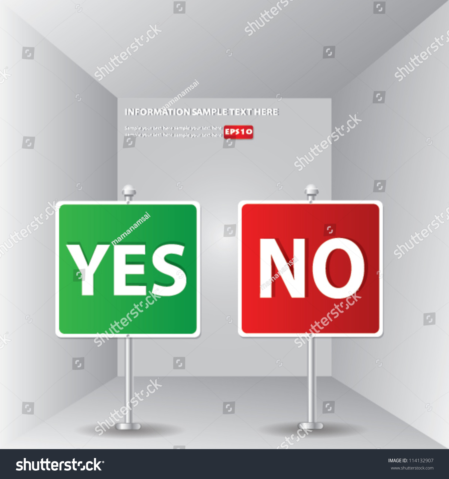 Yes No Signpost Textvector Stock Vector (Royalty Free) 114132907 ...