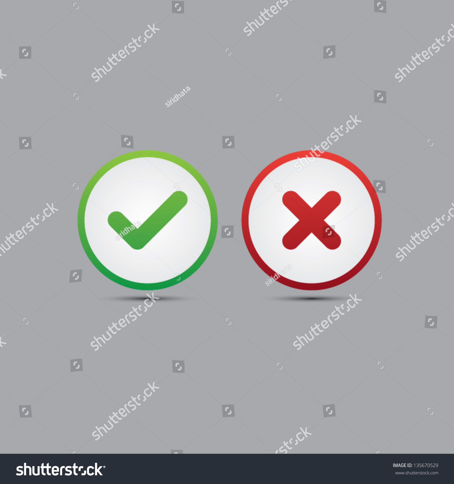 Yes No Vector Icons Stock Vector 135670529 - Shutterstock