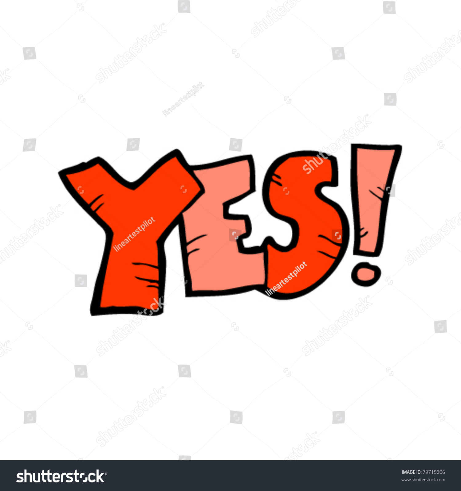 Yes! Shout Cartoon Stock Vector Illustration 79715206 : Shutterstock