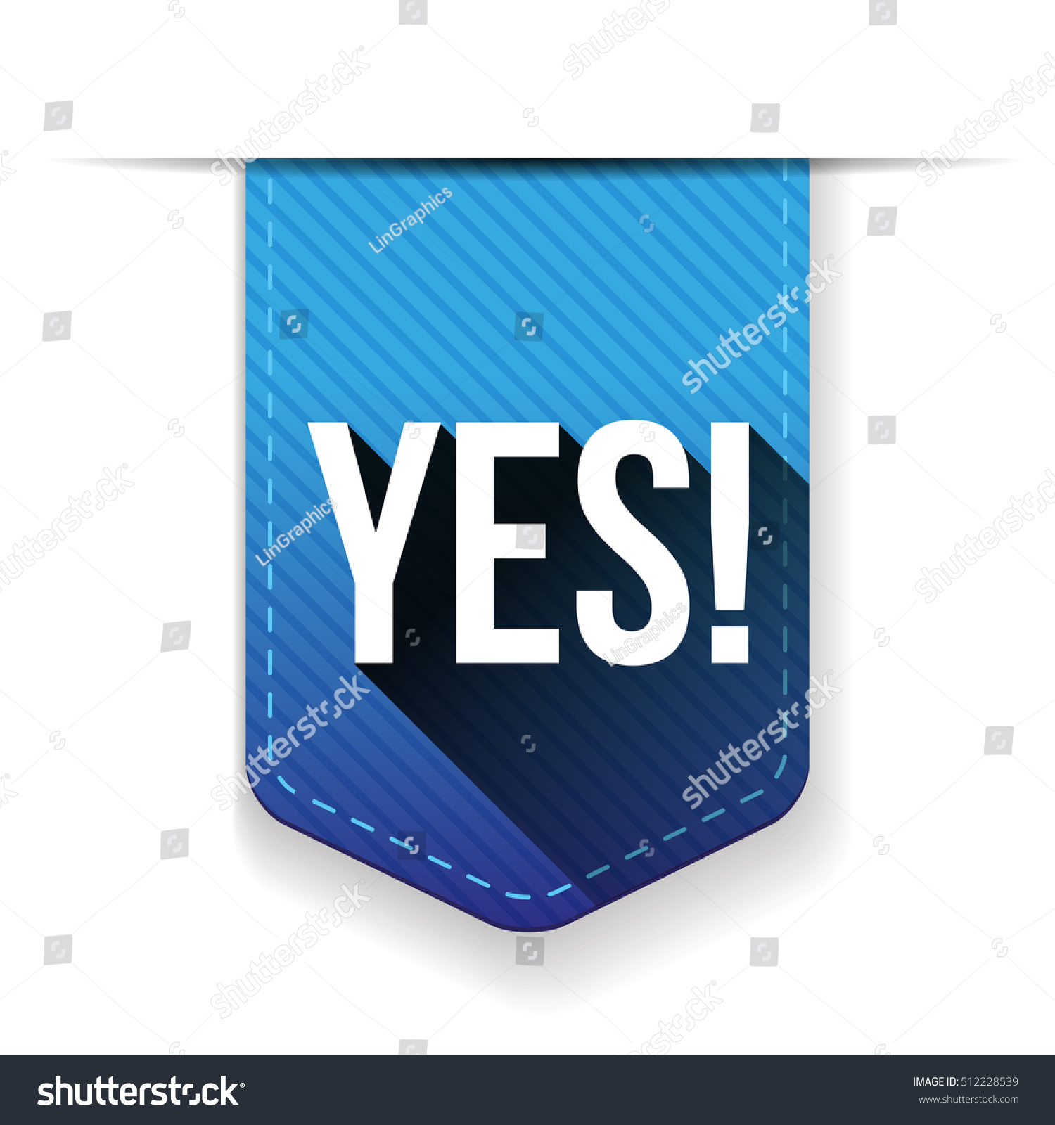 Yes Vector Blue Ribbon Stock Vector (Royalty Free) 512228539