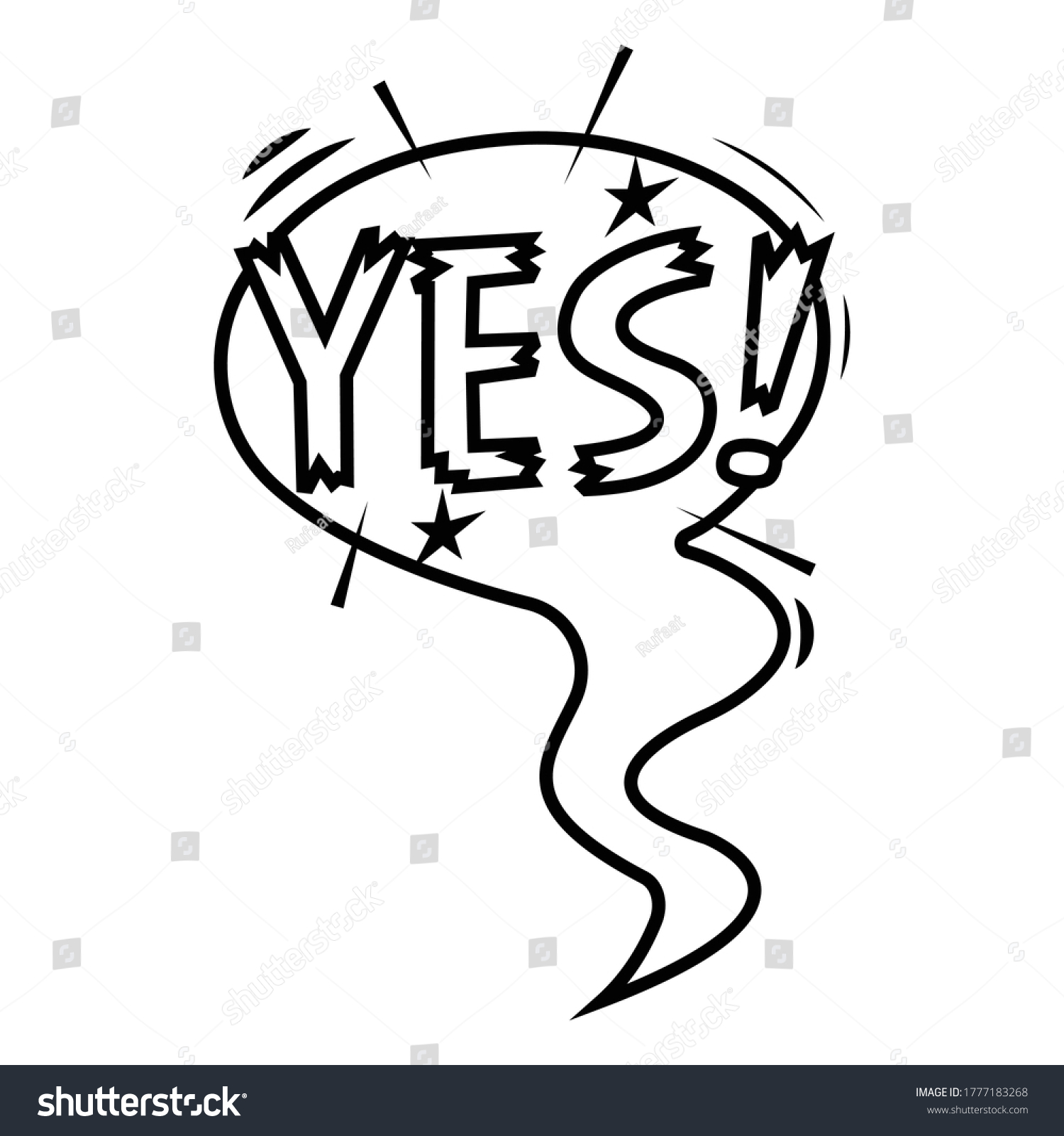 Yes Word Icon Vector Illustration Stock Vector (Royalty Free ...