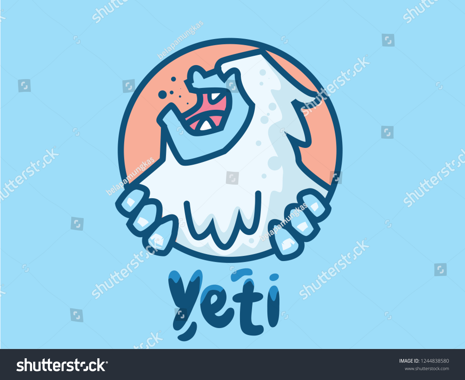 Yeti Logo Design Stock Vector (Royalty Free) 1244838580