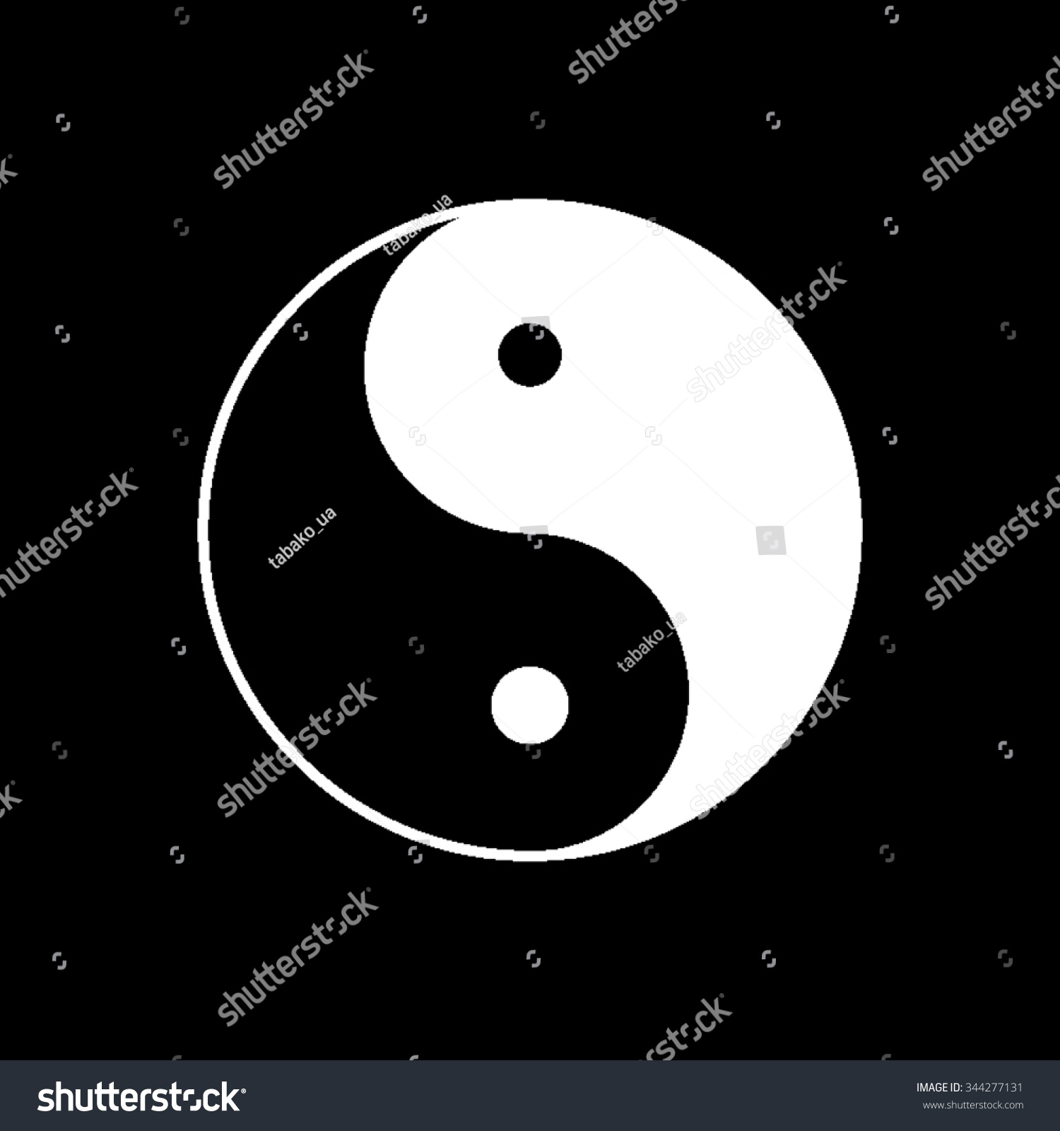 Yin Yang White Vector Icon Stock Vector (Royalty Free) 344277131 ...