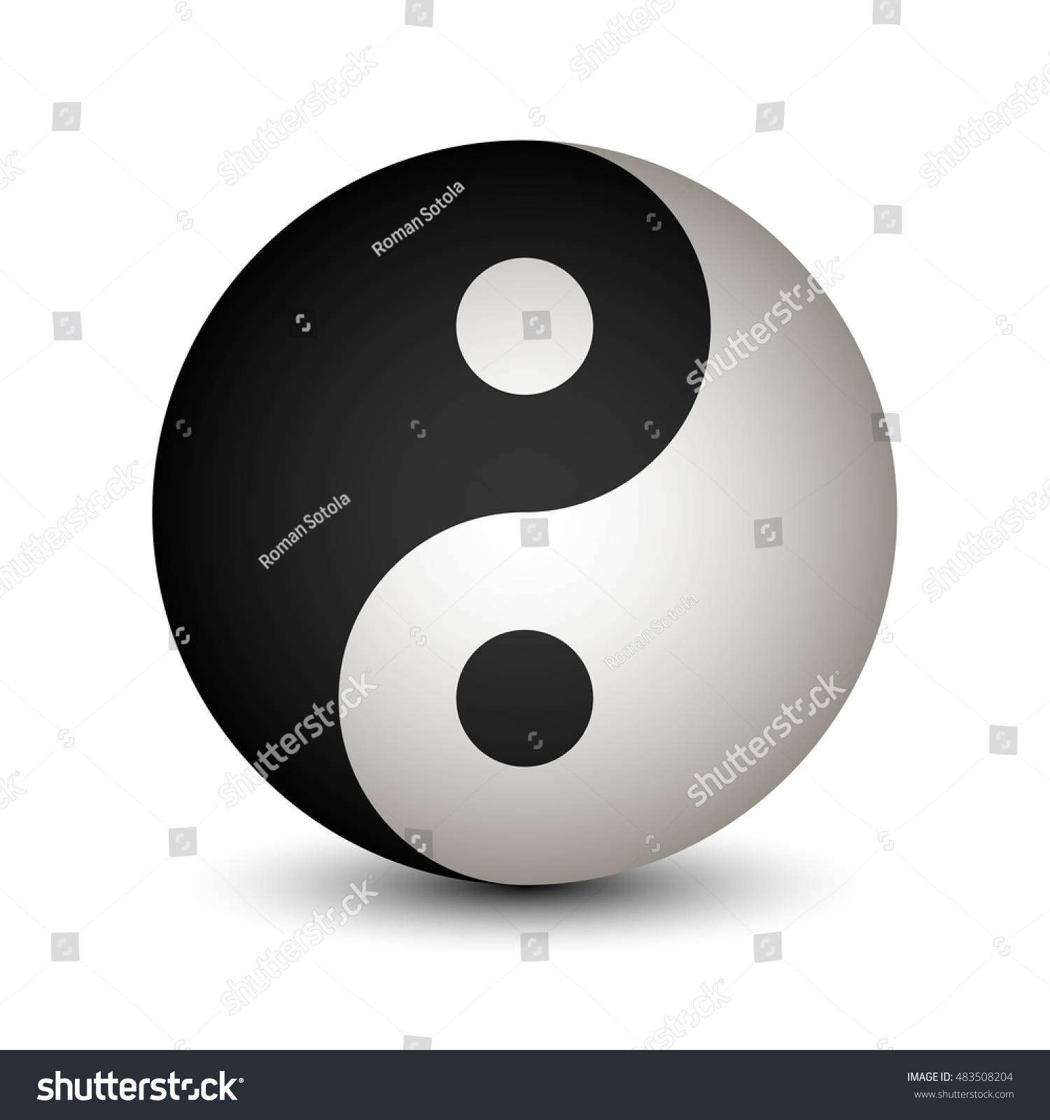 Yin Yang Sphere Symbol Vector Stock Vector 483508204 - Shutterstock
