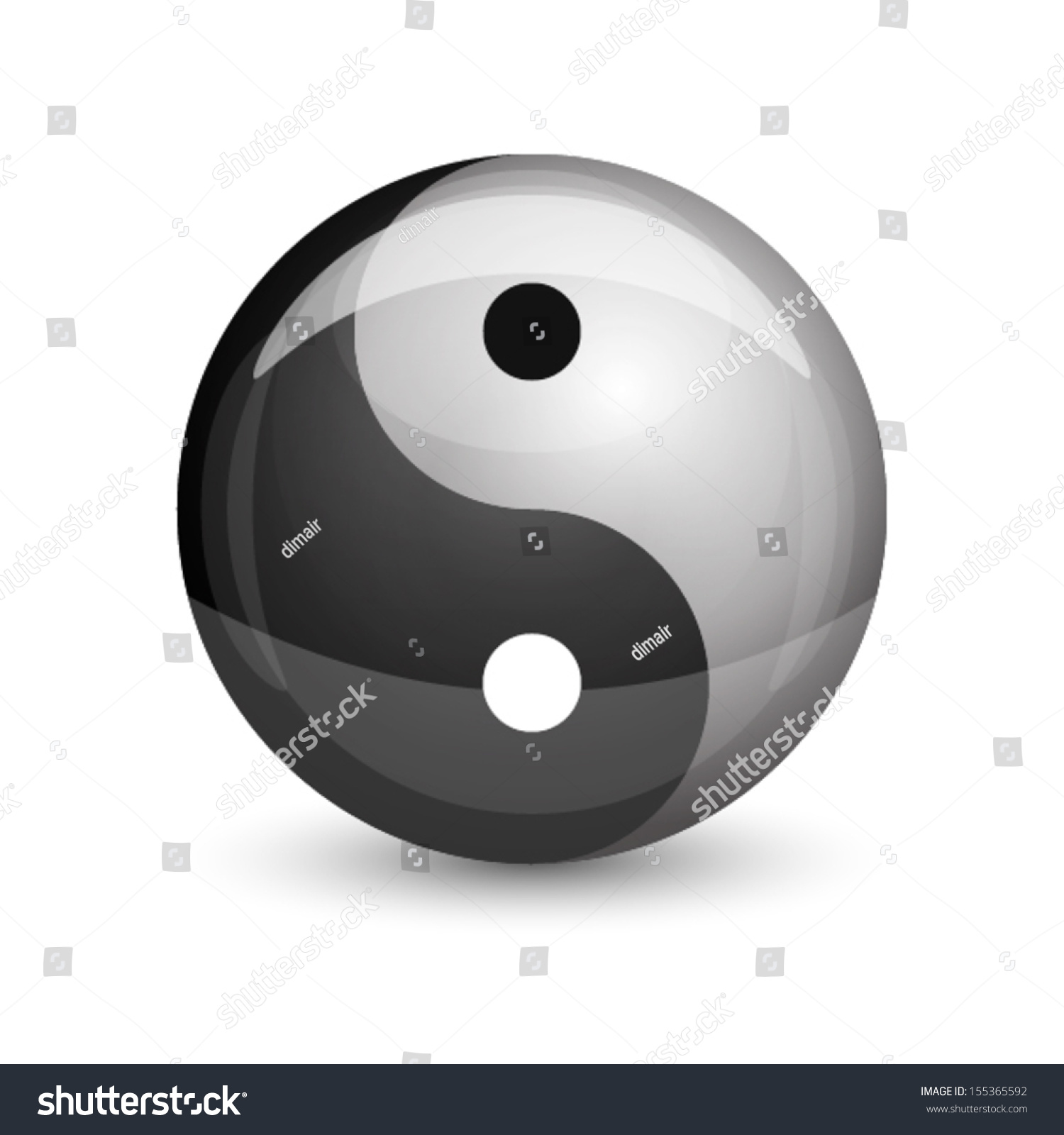 Ying Yang Vector Illustration Stock Vector (Royalty Free) 155365592