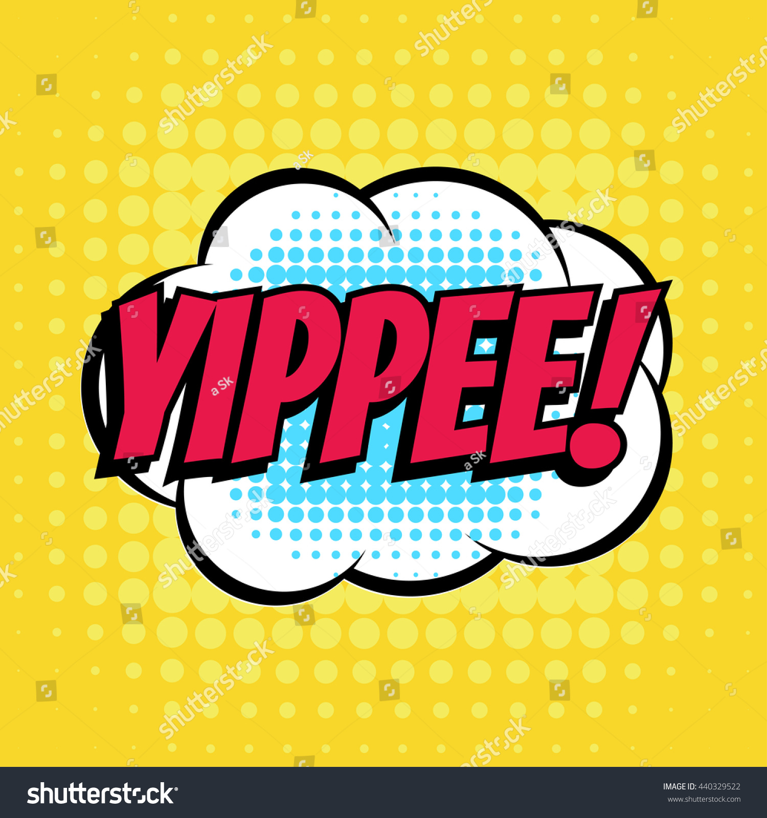 Yippee Comic Book Bubble Text Retro Stock Vector (Royalty Free) 440329522