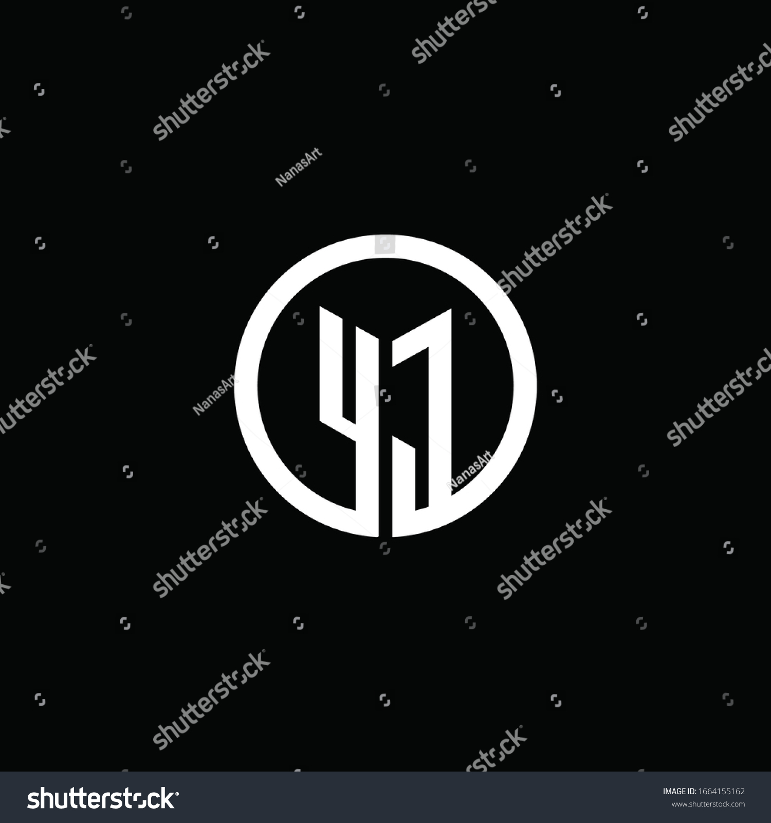 Yj Monogram Logo Isolated Rotating Circle Stock Vector (Royalty Free ...