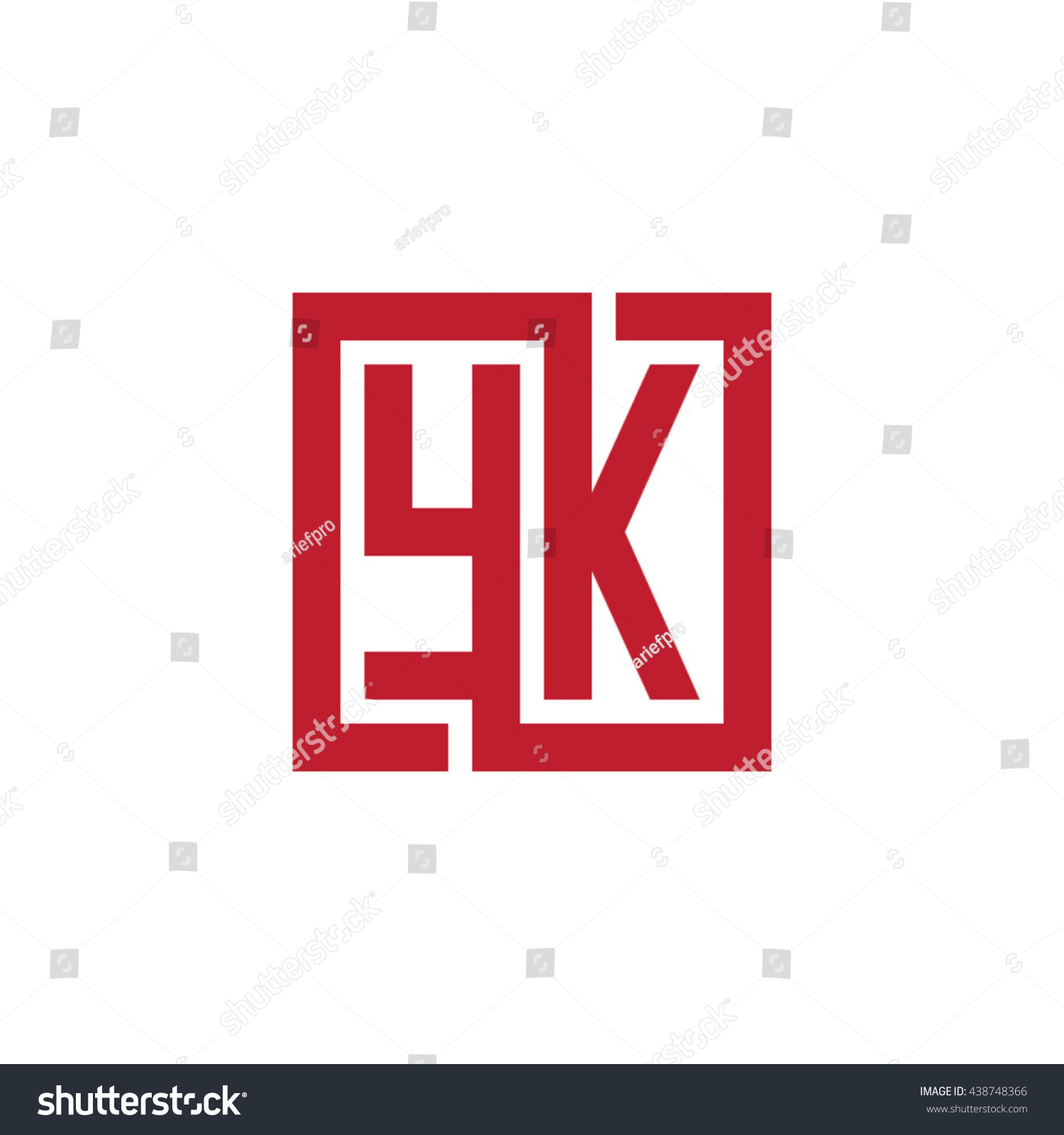 Yk Initial Letters Looping Linked Square: vector de stock (libre de ...