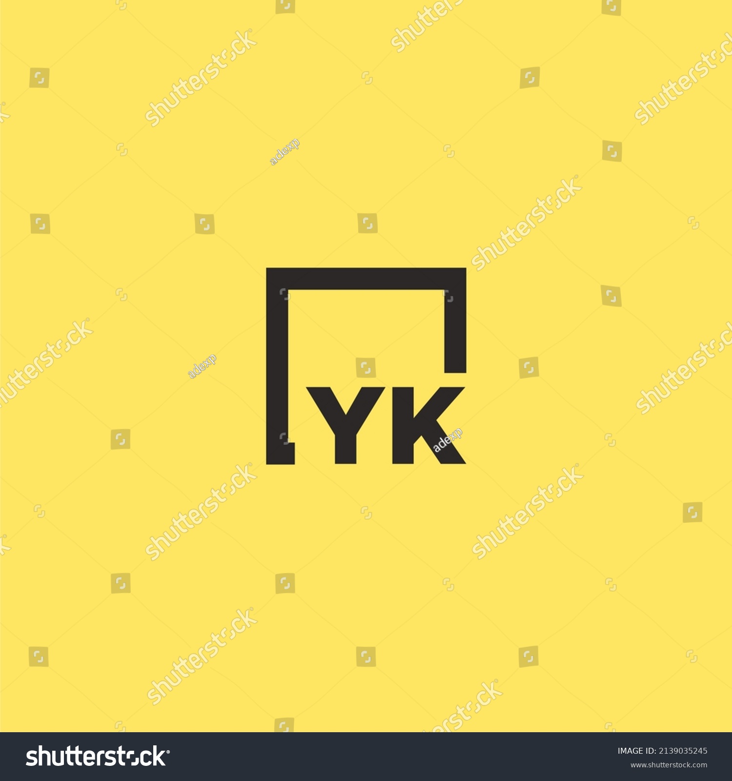 Yk Initial Monogram Logo Square Style Stock Vector (Royalty Free ...