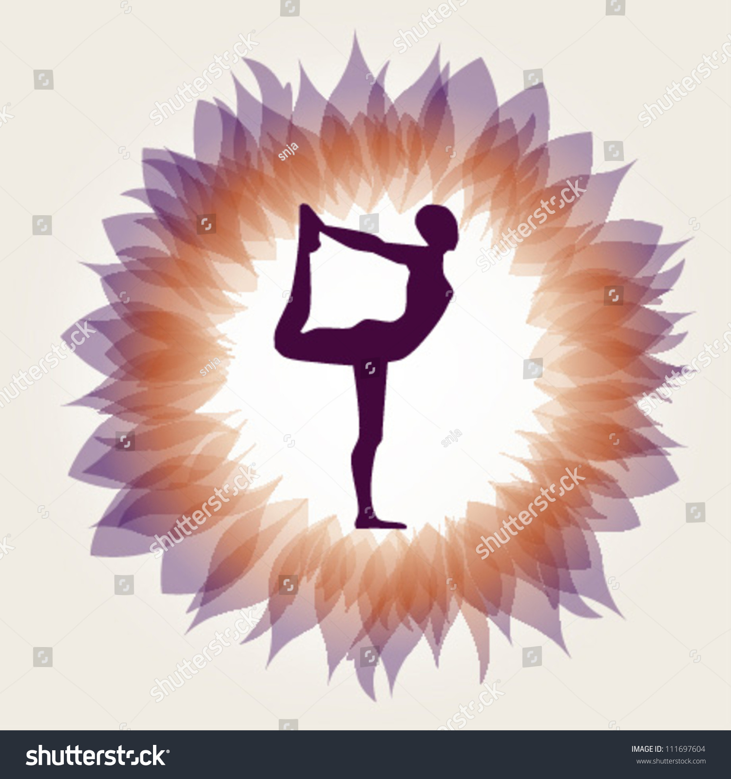 Yoga Asana Dancer Pose Vector Eps10 Stock Vector (Royalty Free) 111697604
