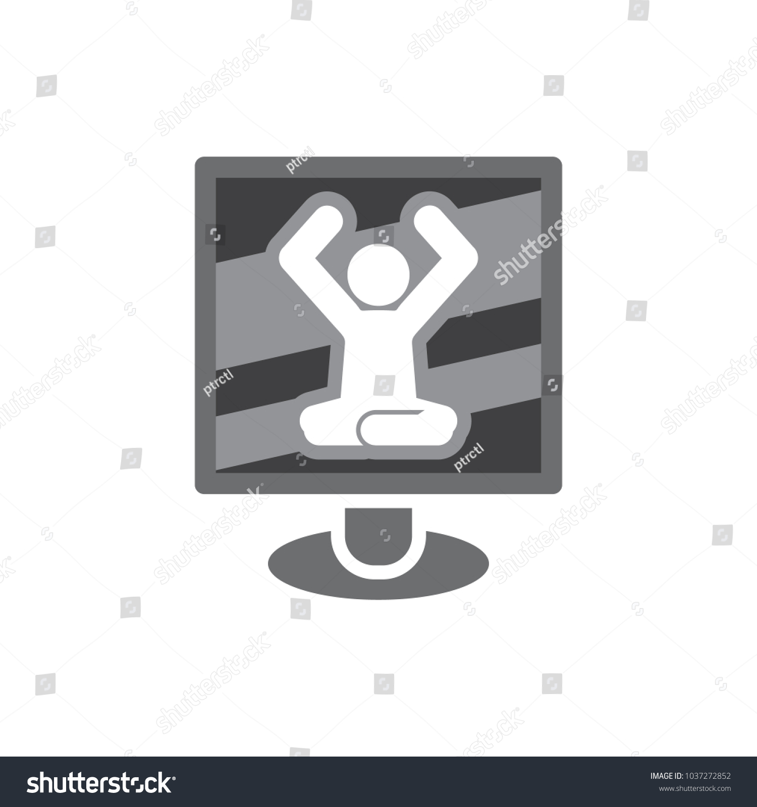 Yoga Computer Logo Icon Design Stock Vector (Royalty Free) 1037272852 ...