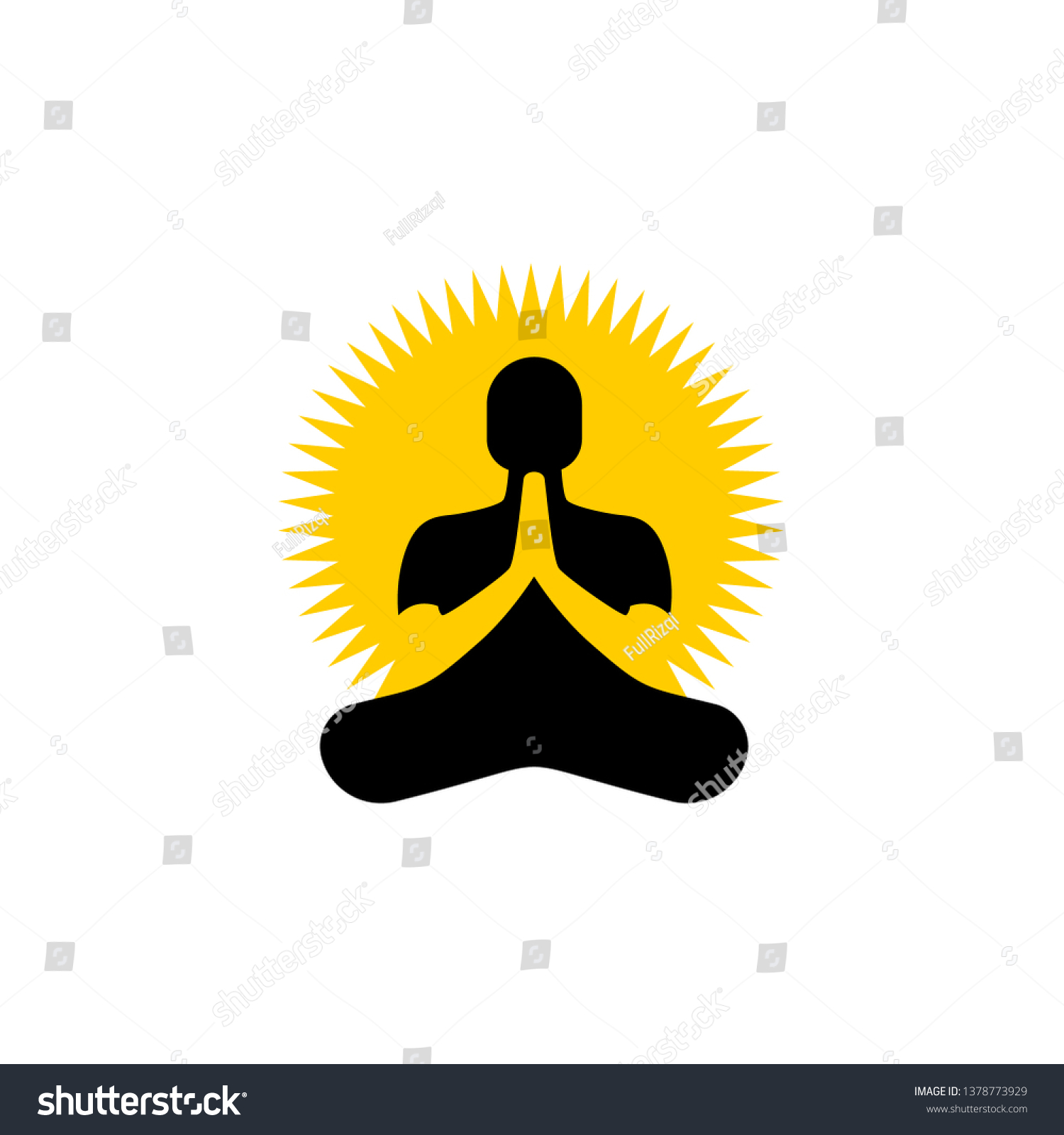 Yoga Enlightenment Logo Stock Vector (Royalty Free) 1378773929