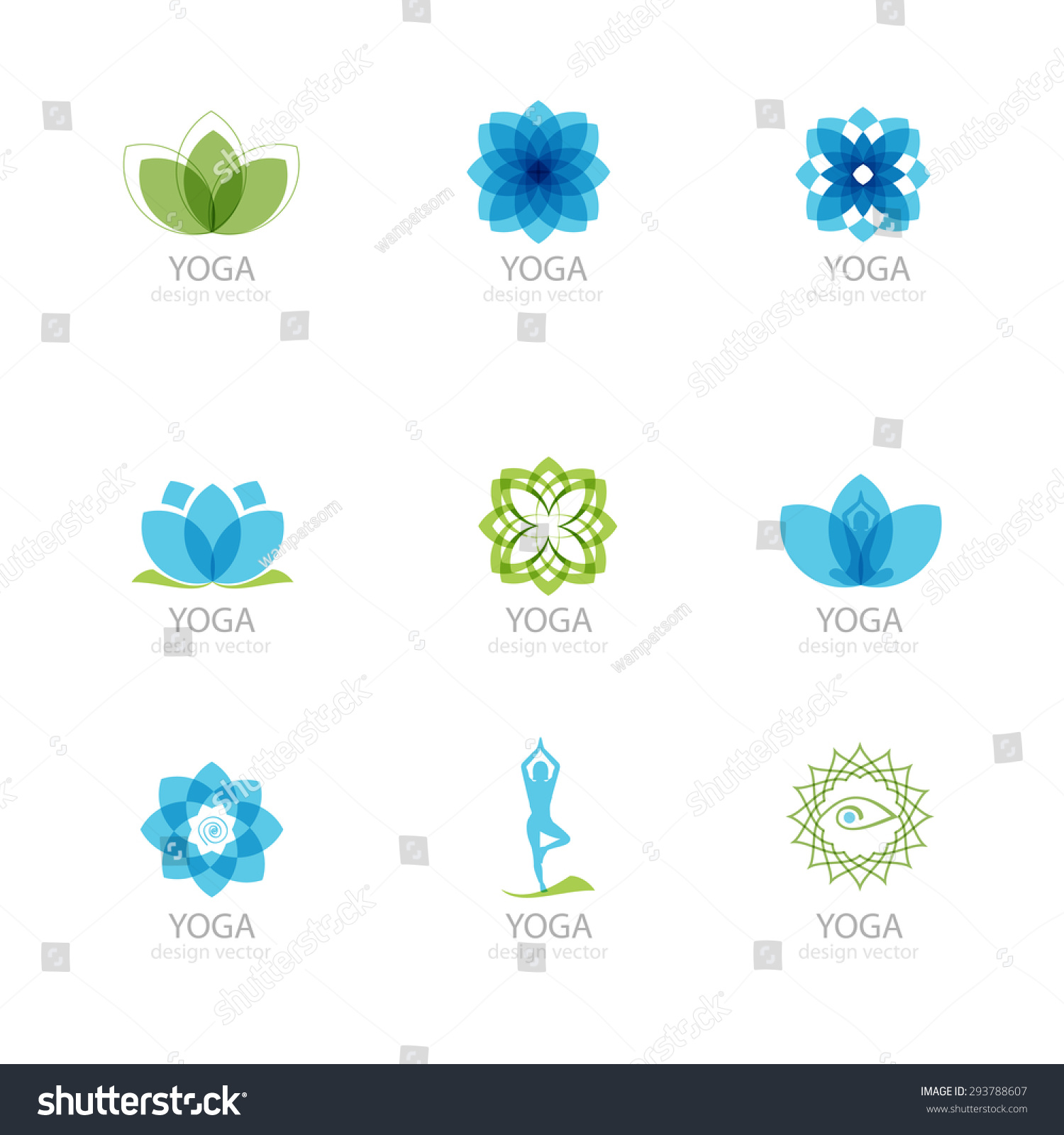 Yoga Icons Set Vector Stock Vector (Royalty Free) 293788607 | Shutterstock