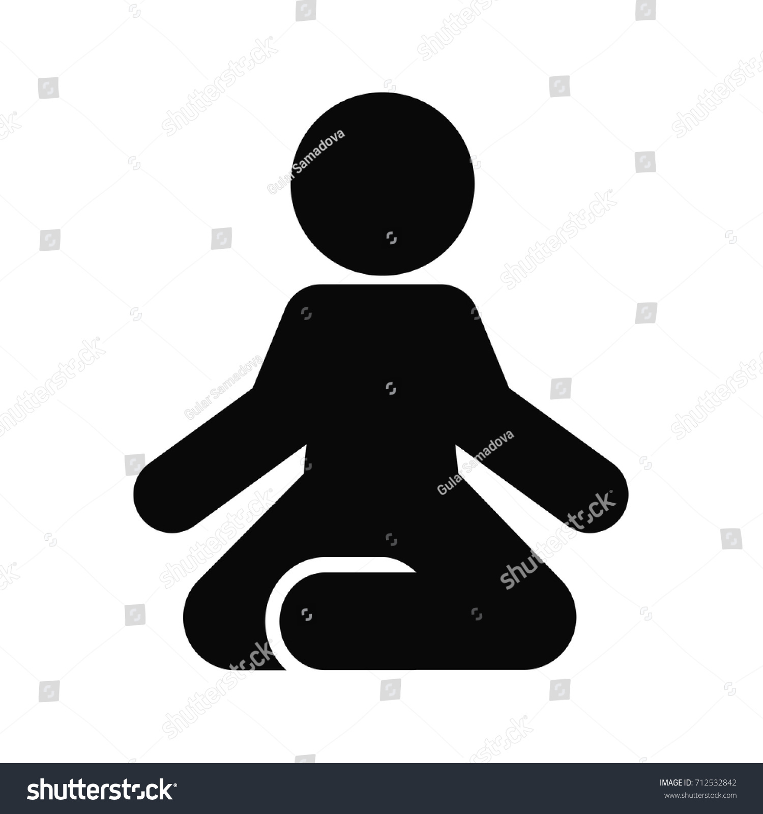 Yoga Posture Symbol Icon Stock Vector (Royalty Free) 712532842 ...