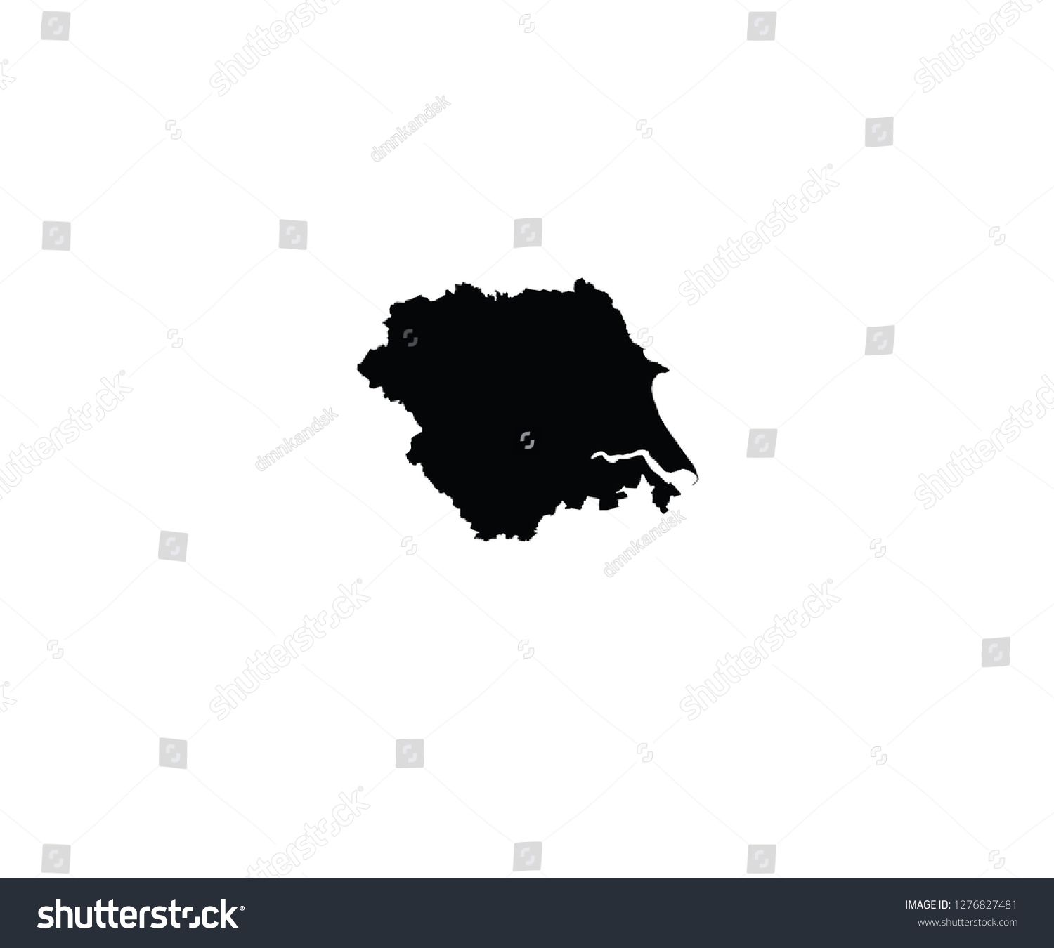 Yorkshire Humber Map Vector Stock Vector (Royalty Free) 1276827481 ...