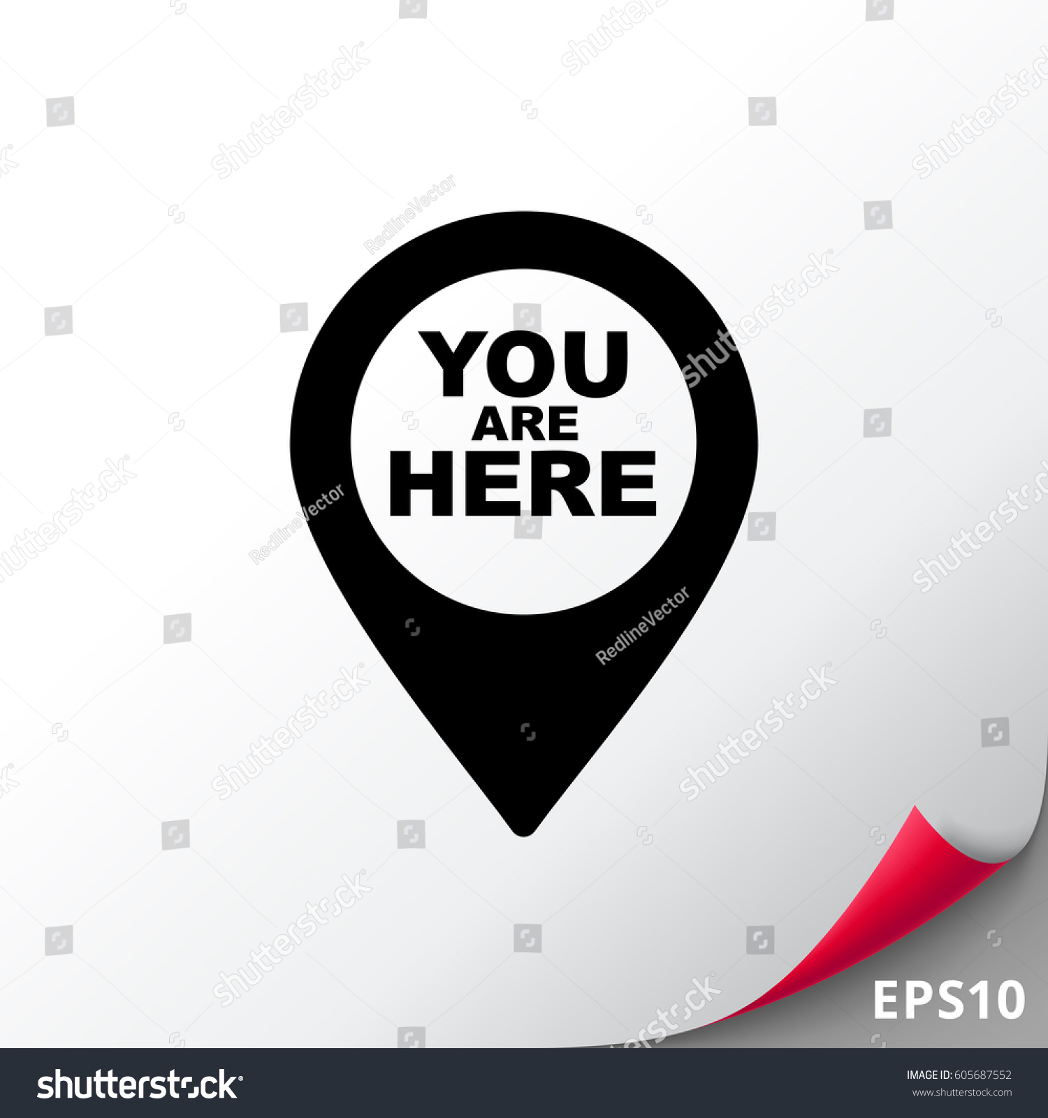 You Here Pointer Icon Stock Vector (Royalty Free) 605687552 | Shutterstock