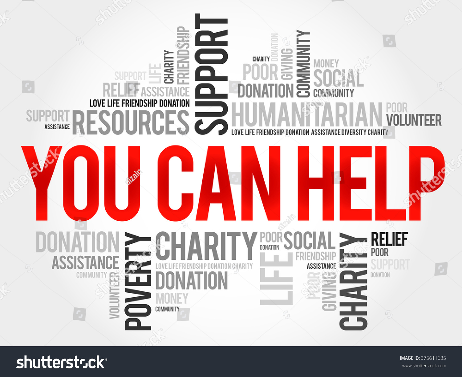 You Can Help Word Cloud Concept Stock Vector (Royalty Free) 375611635 ...