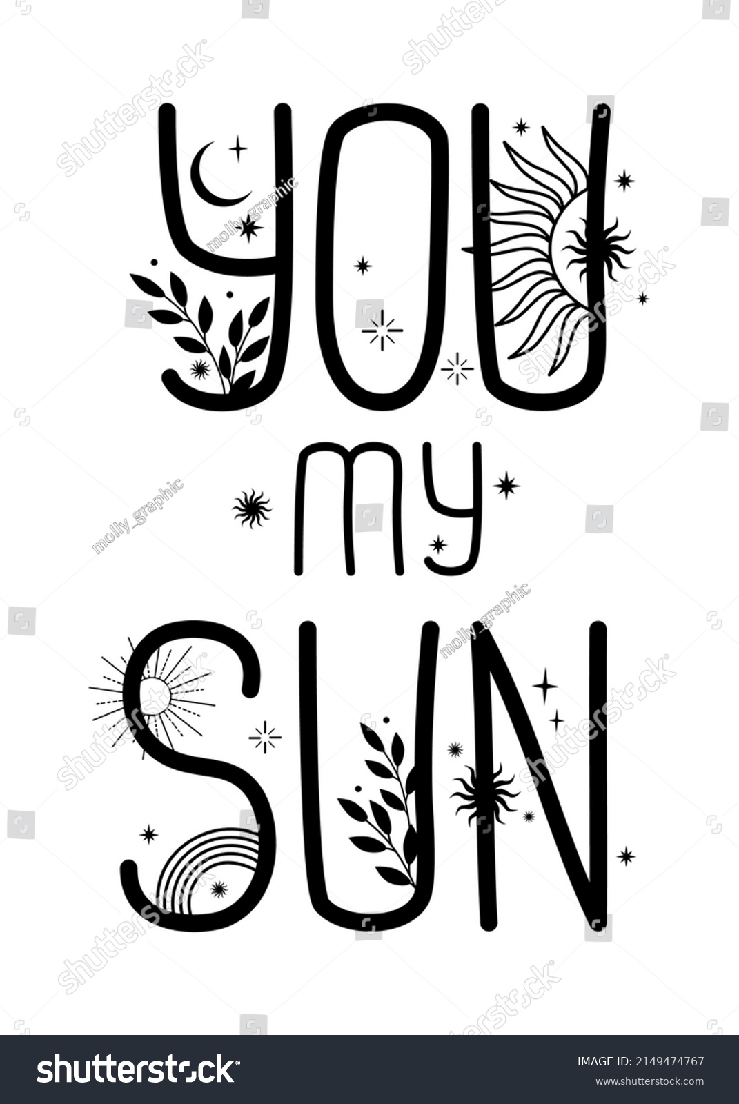 You My Sun Phrase Vector Celestial Stock Vector (Royalty Free ...