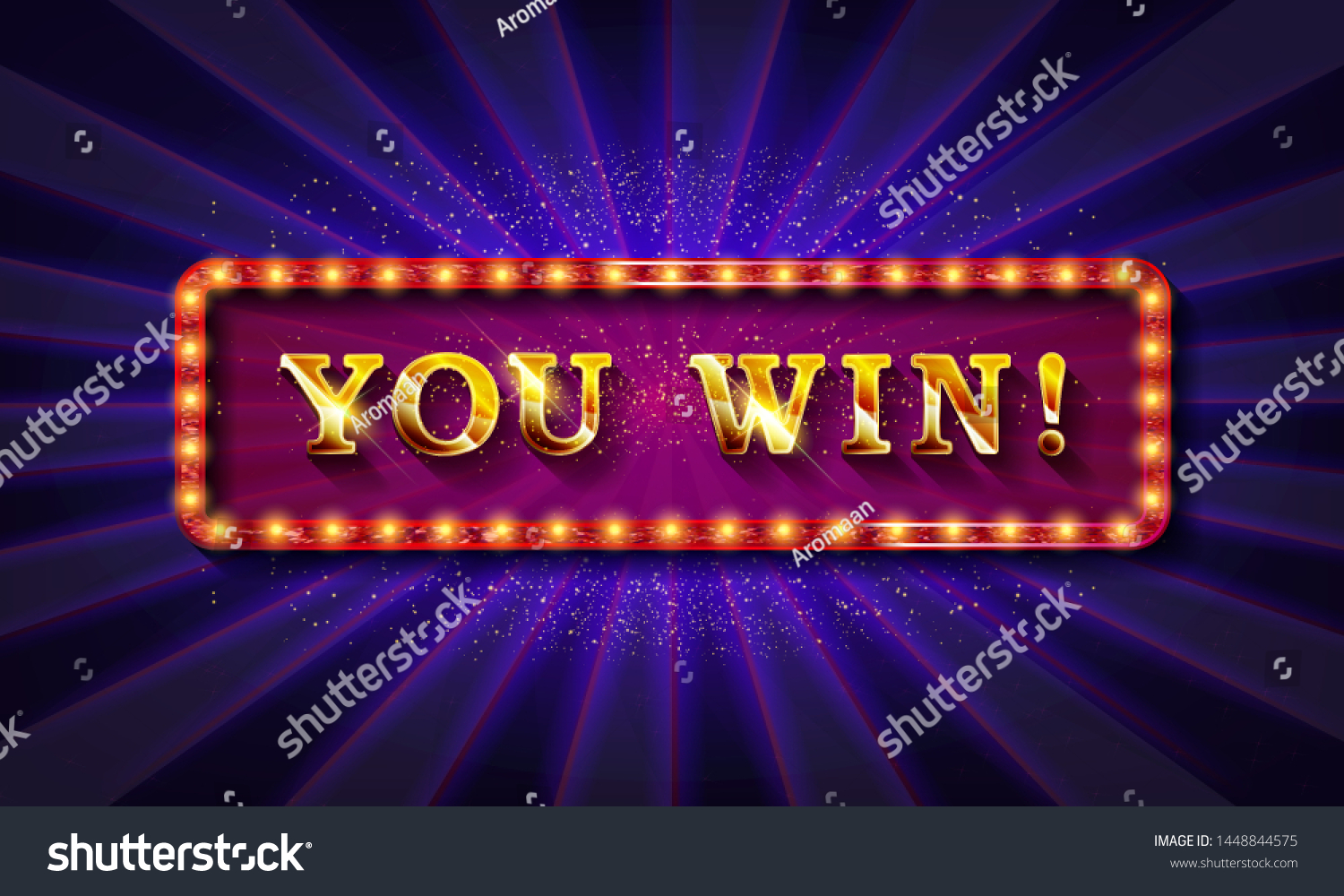 You Win Banner Design Vector Illustration Stock Vector (Royalty Free ...