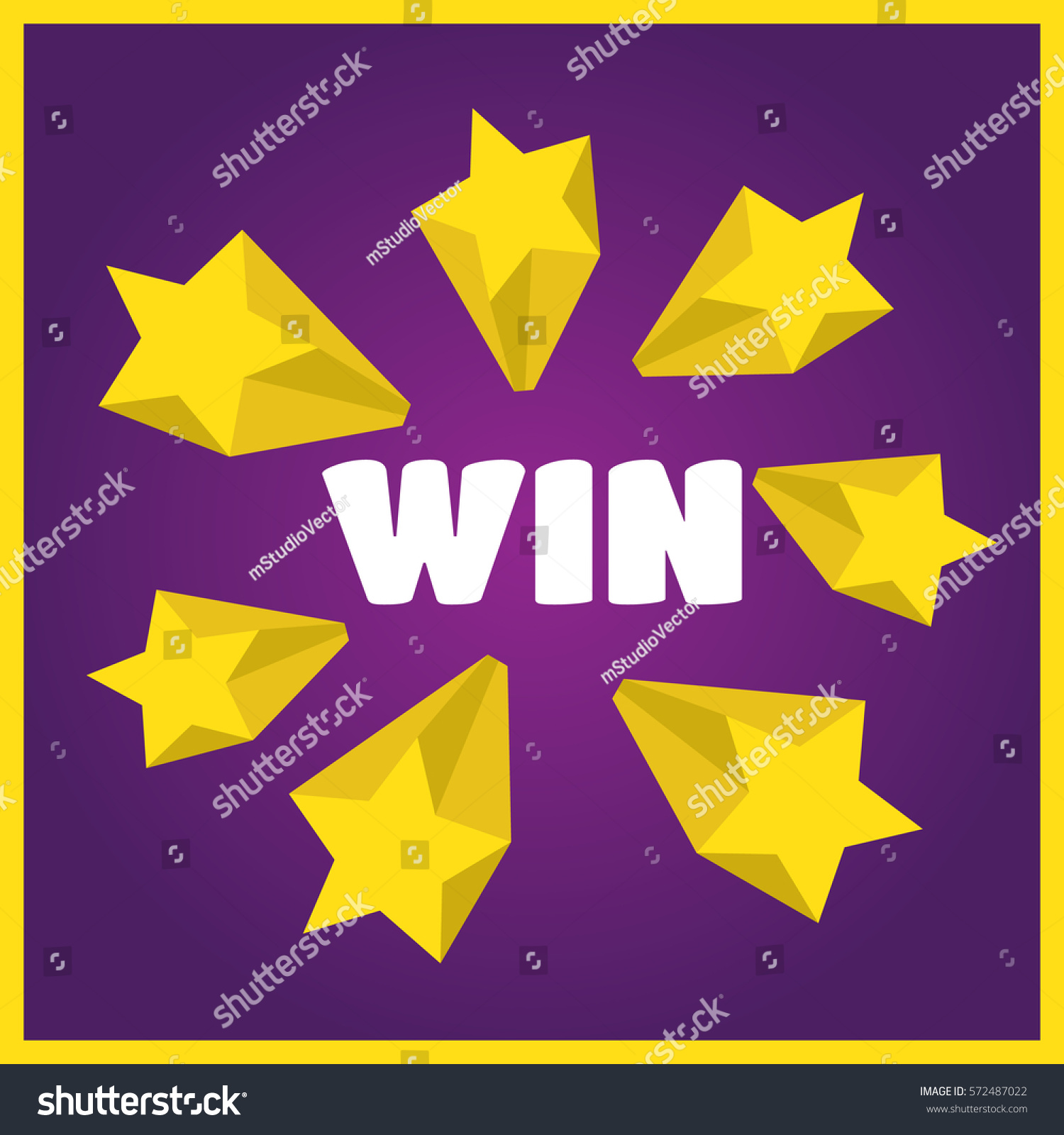You Win Vector Card Win Stars Stock Vector (Royalty Free) 572487022