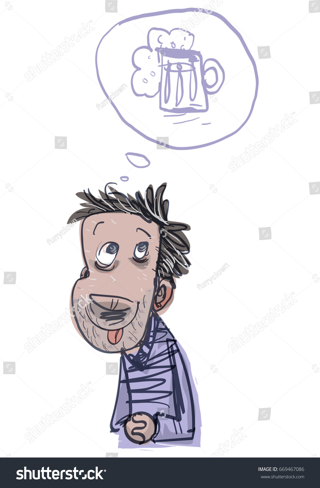 Young Alcoholic Man Vector Illustration Stock Vector (Royalty Free ...
